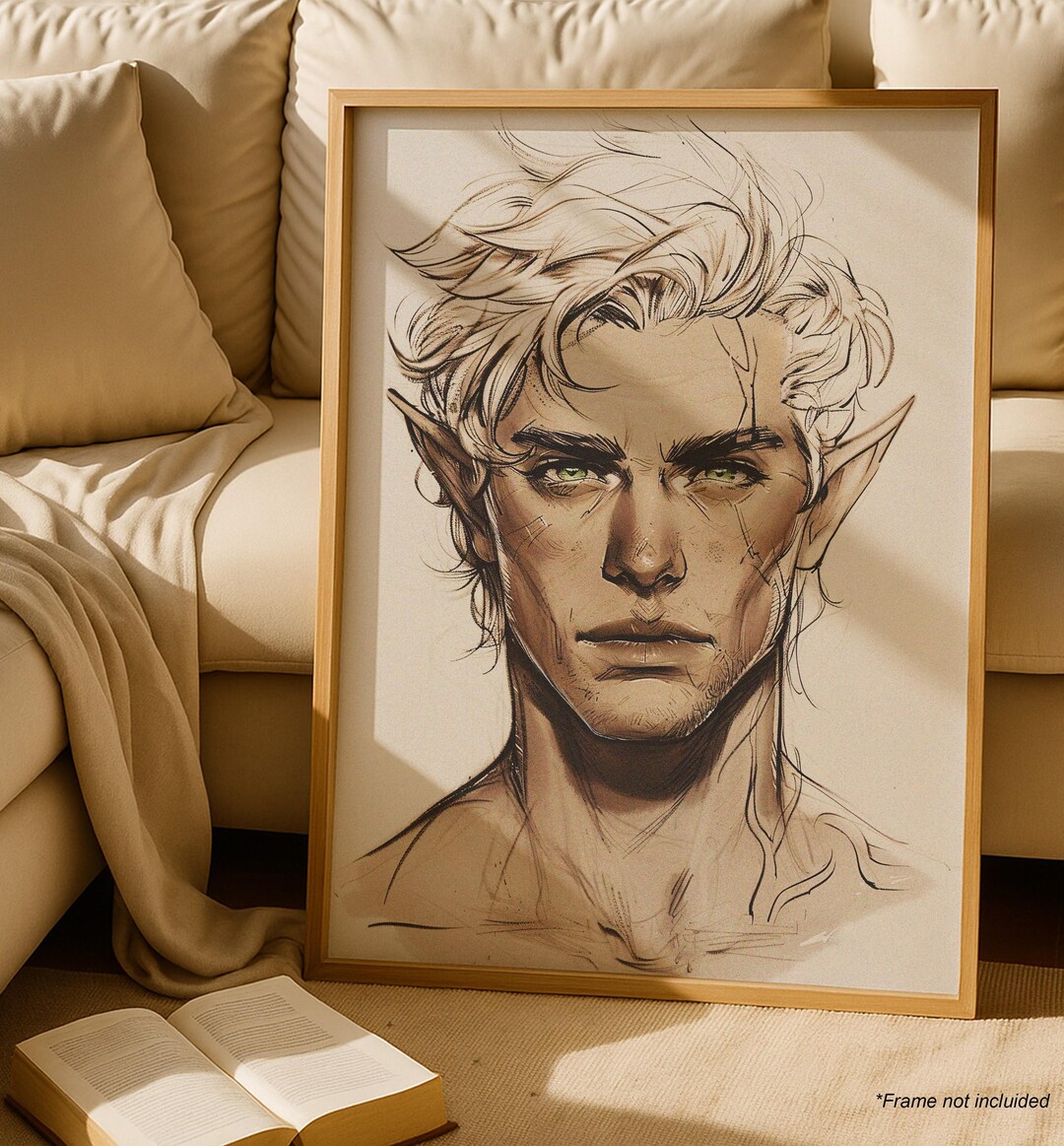 Rowan Whitethorn Portrait | Throne of Glass Fae Prince Art,gift ...