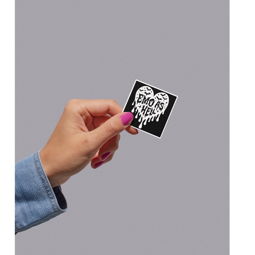 Emo as Hell Heart Sticker, Elder Emo Sticker, Emo Stickers, Warped Tour ...