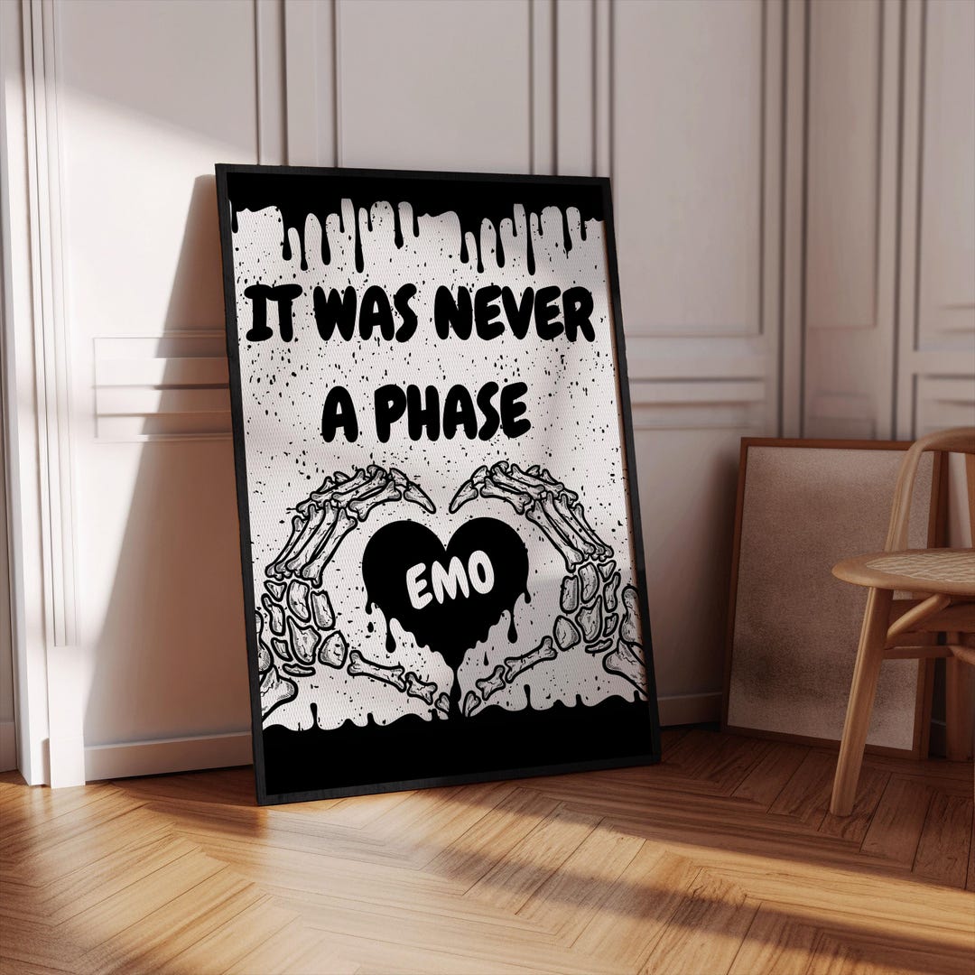Elder Emo Poster, It Was Never A Phase, Emo Poster, Pop Punk Wall Art ...