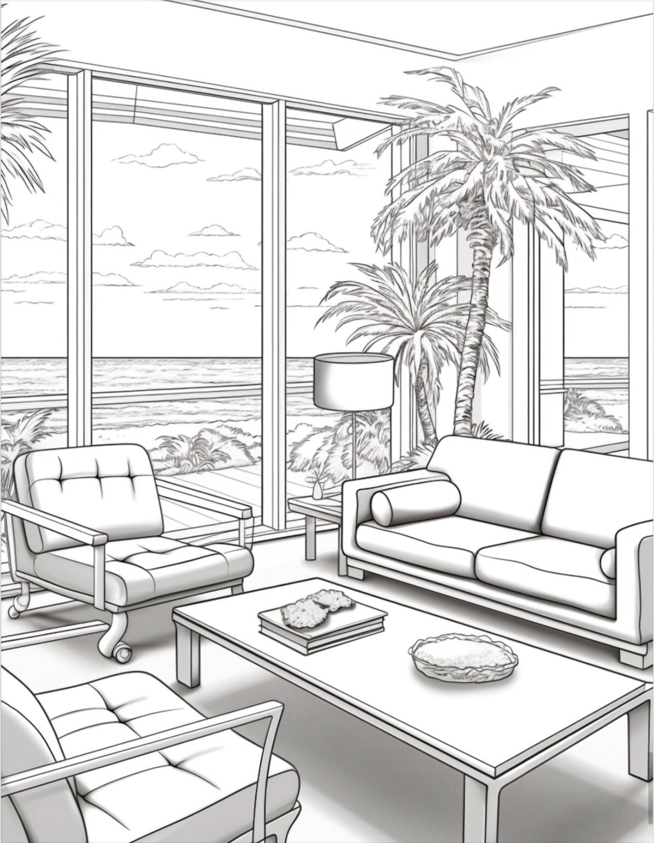 LUXURY INTERIORS (25 Stunning Coloring Pages) - Etsy