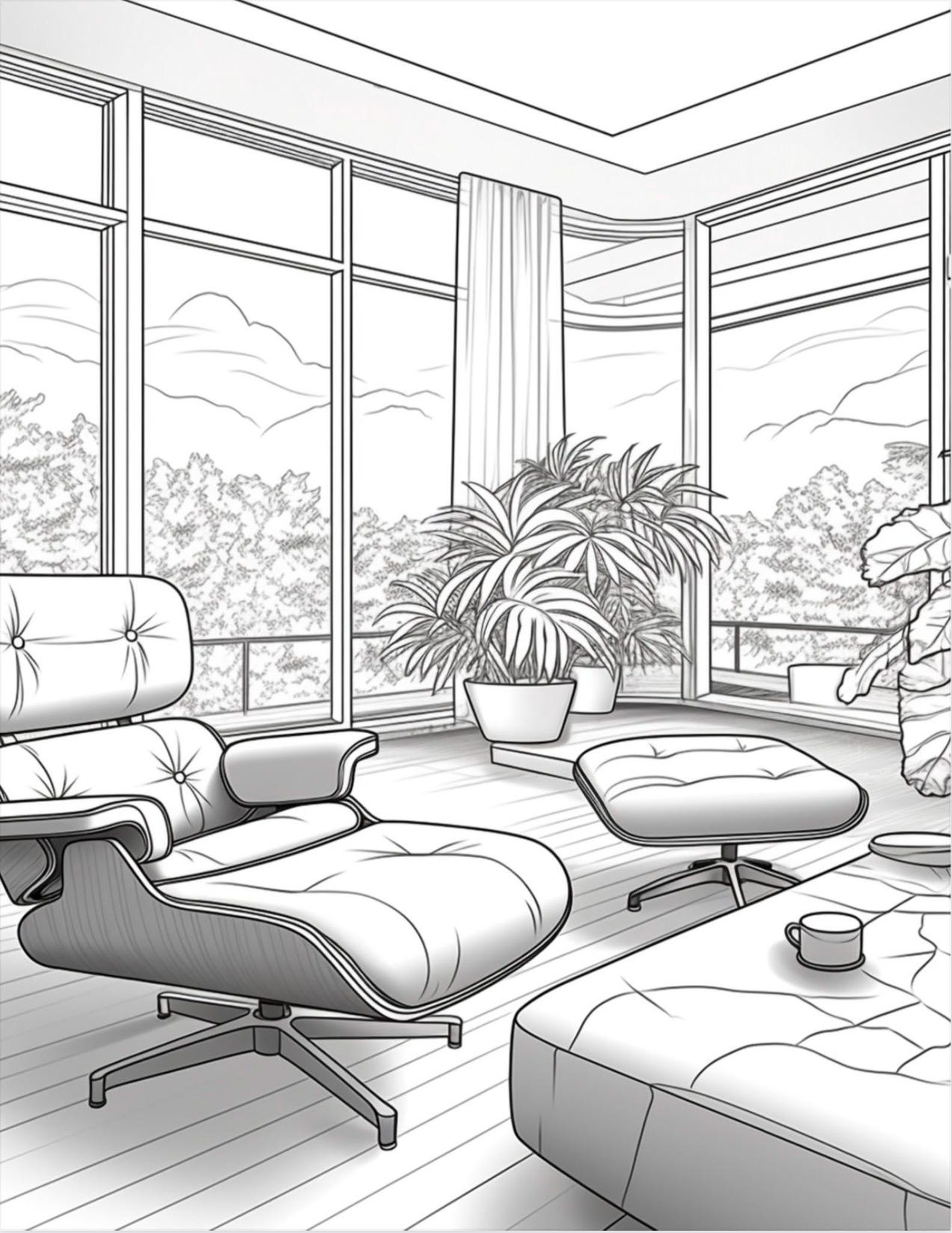 LUXURY INTERIORS (25 Stunning Coloring Pages) - Etsy
