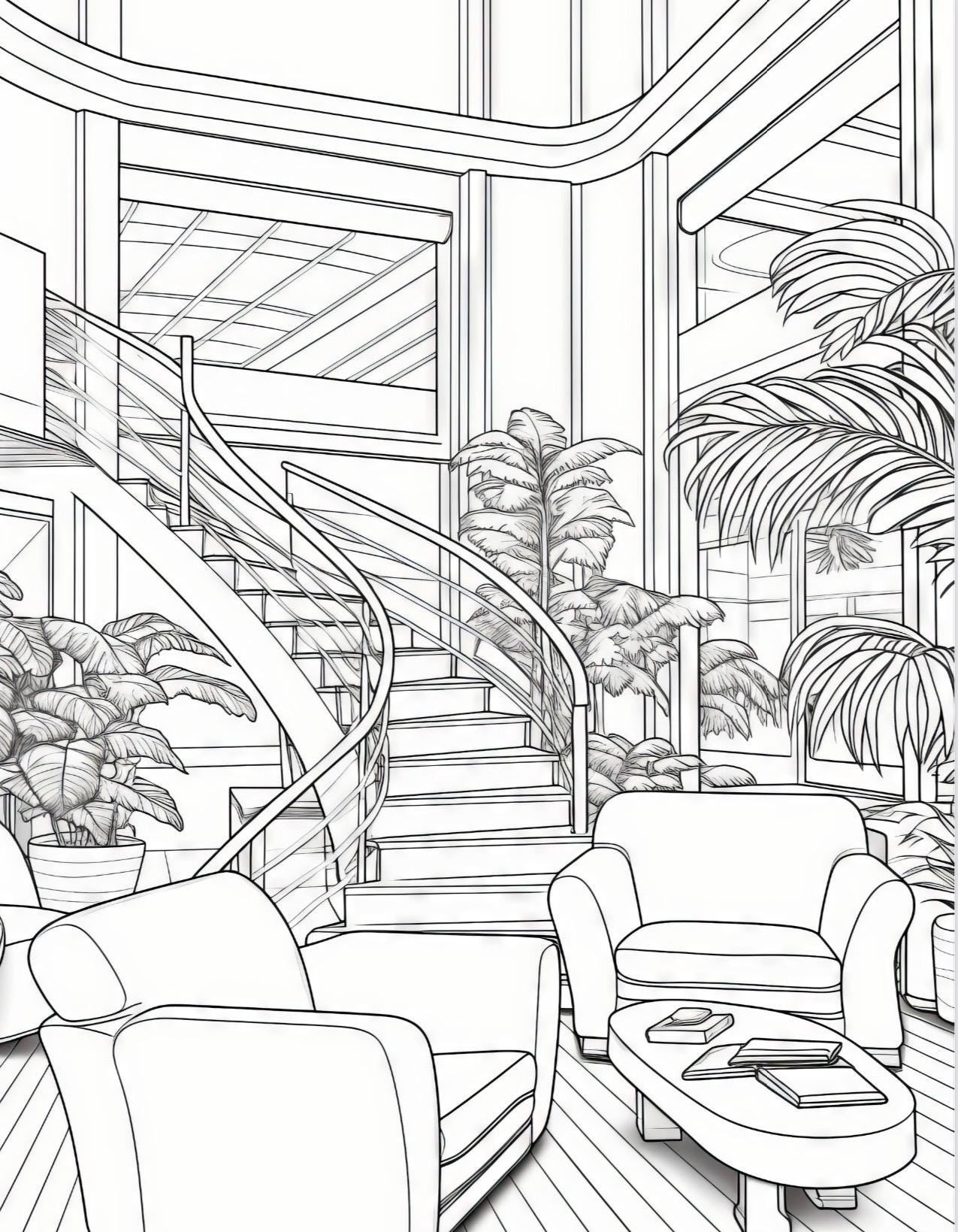 LUXURY INTERIORS (25 Stunning Coloring Pages) - Etsy