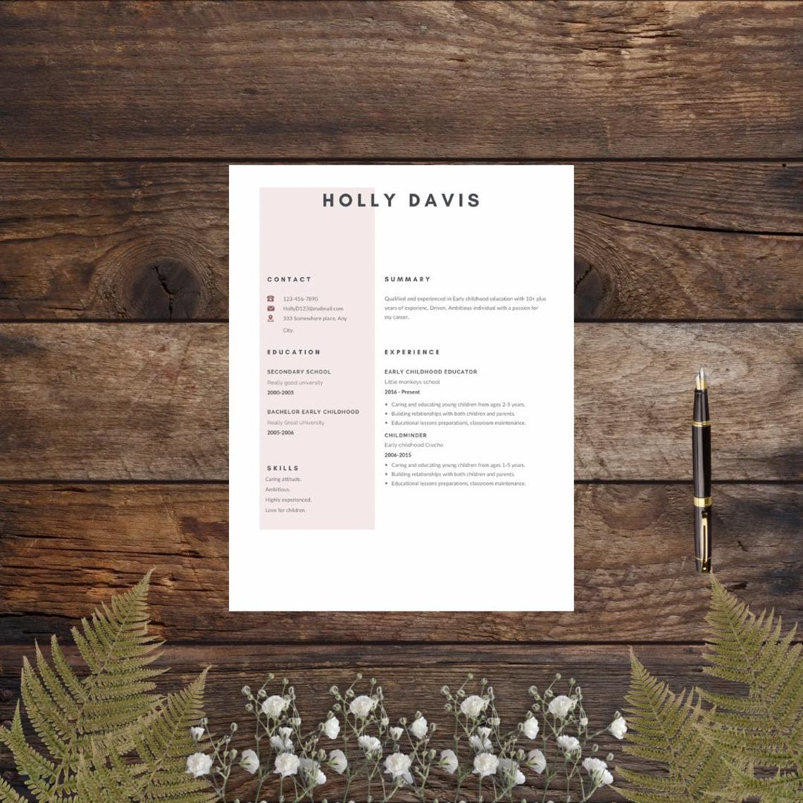 Professional CV Template - Etsy