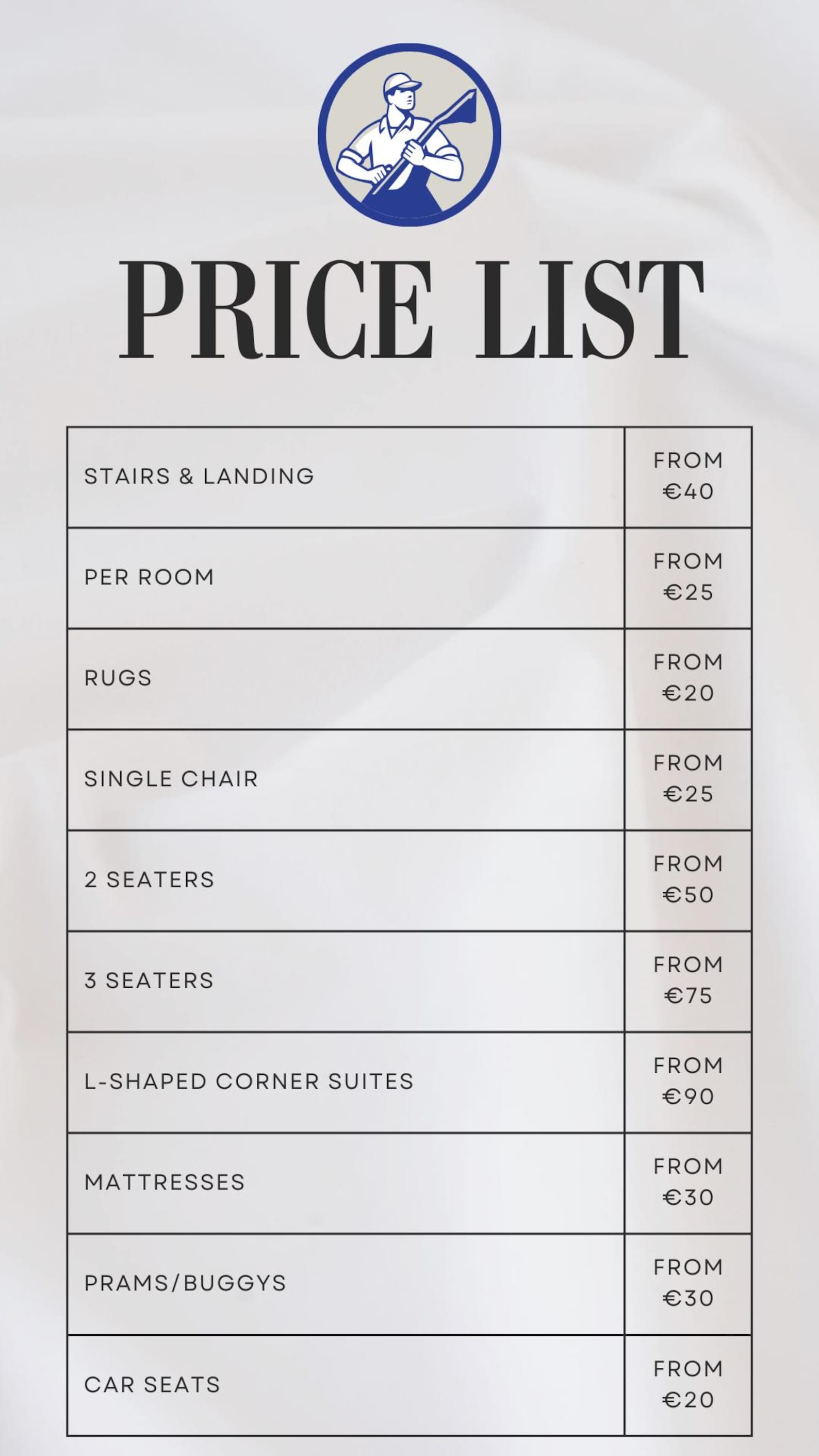 Price List Template - Etsy