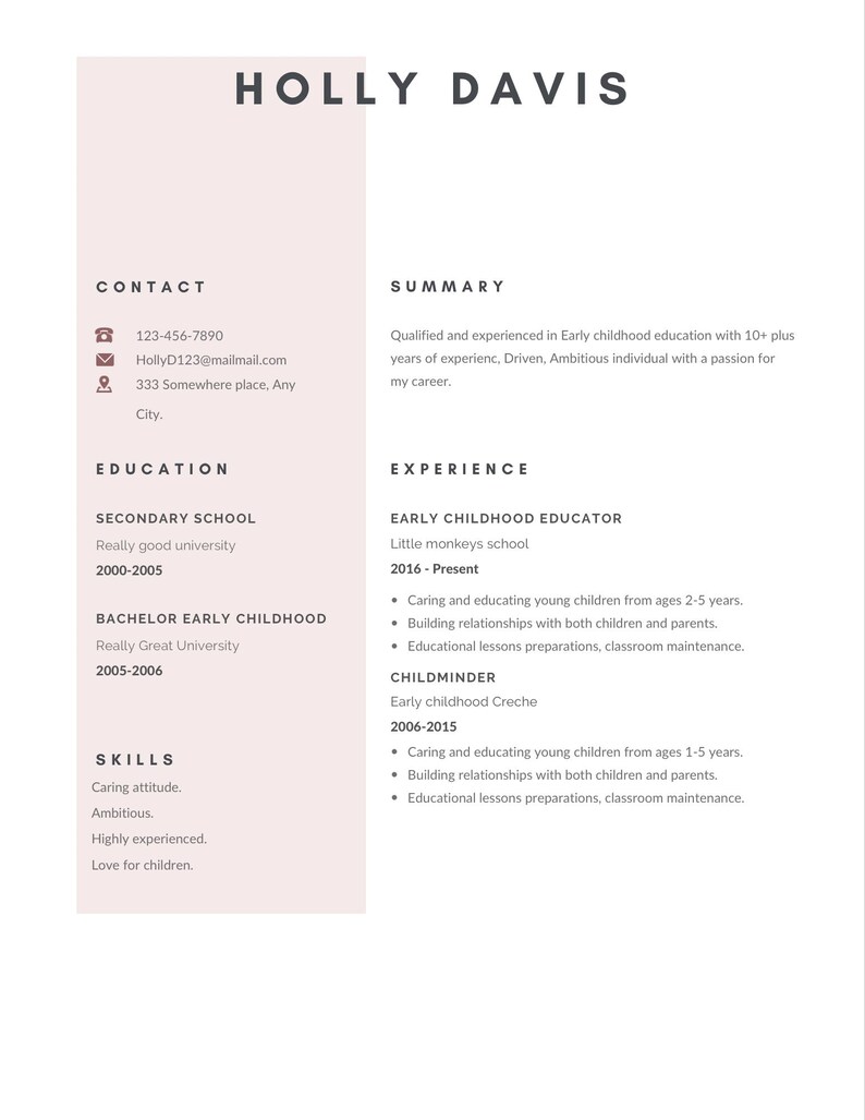 Professional CV Template - Etsy