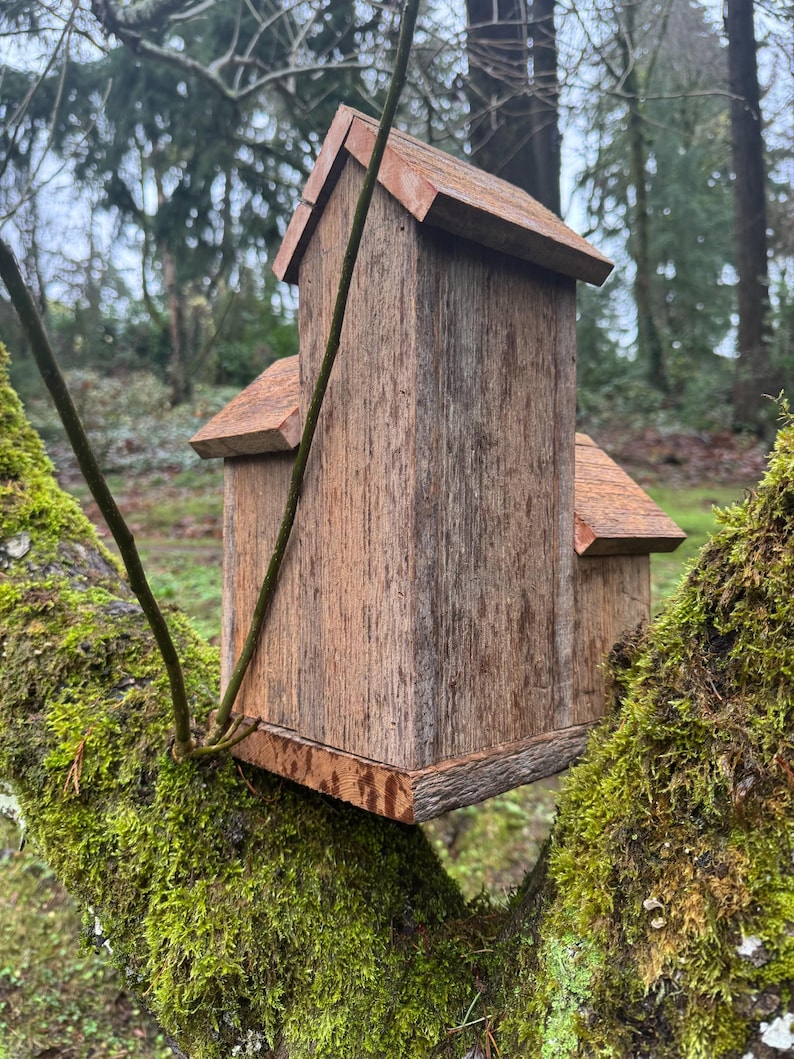 Barn Wood Birdhouse With Built-in Feeder/planter. - Etsy