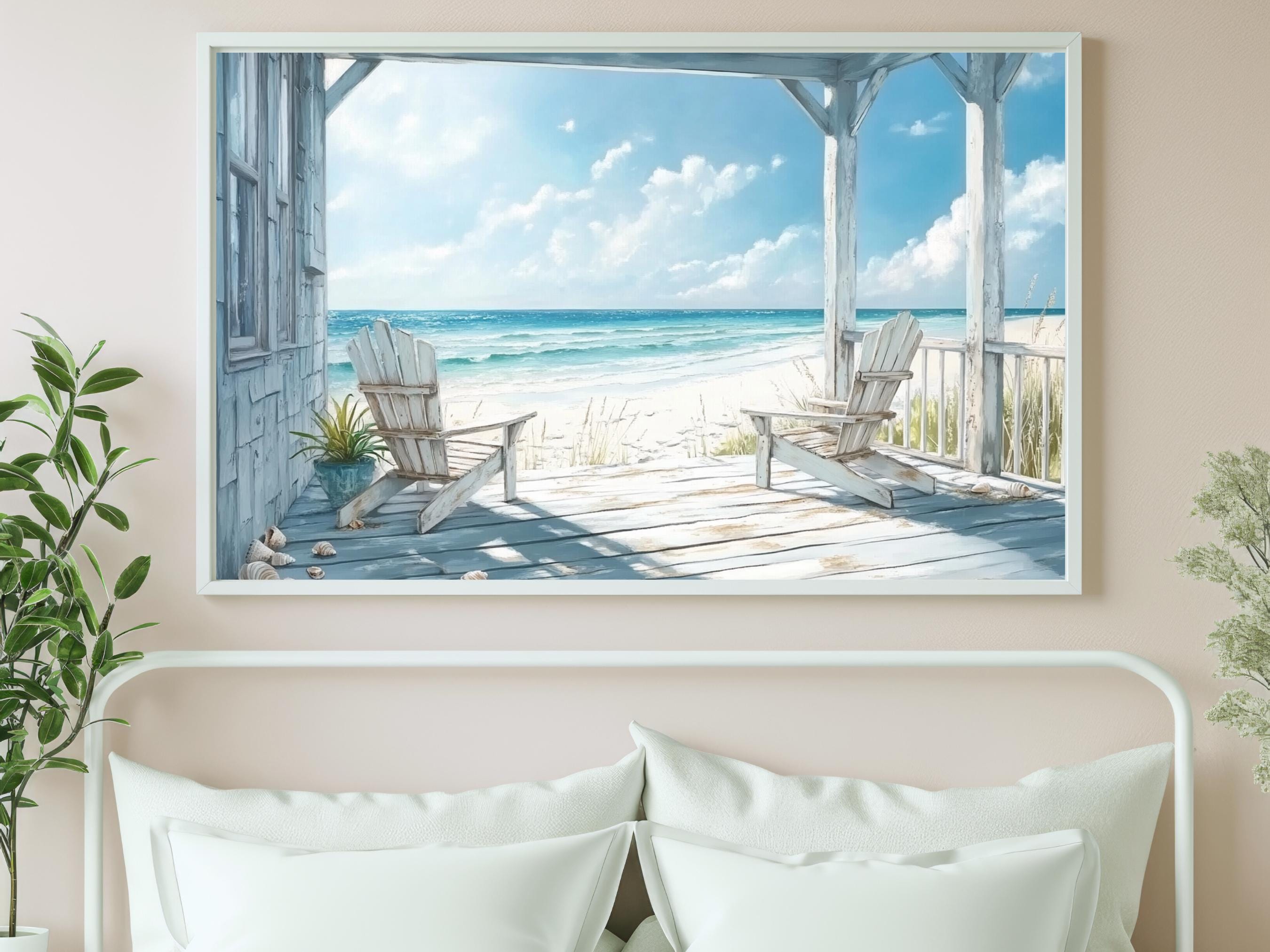 Coastal Porch Digital Art Beach House Wall Decor Nautical Printable ...