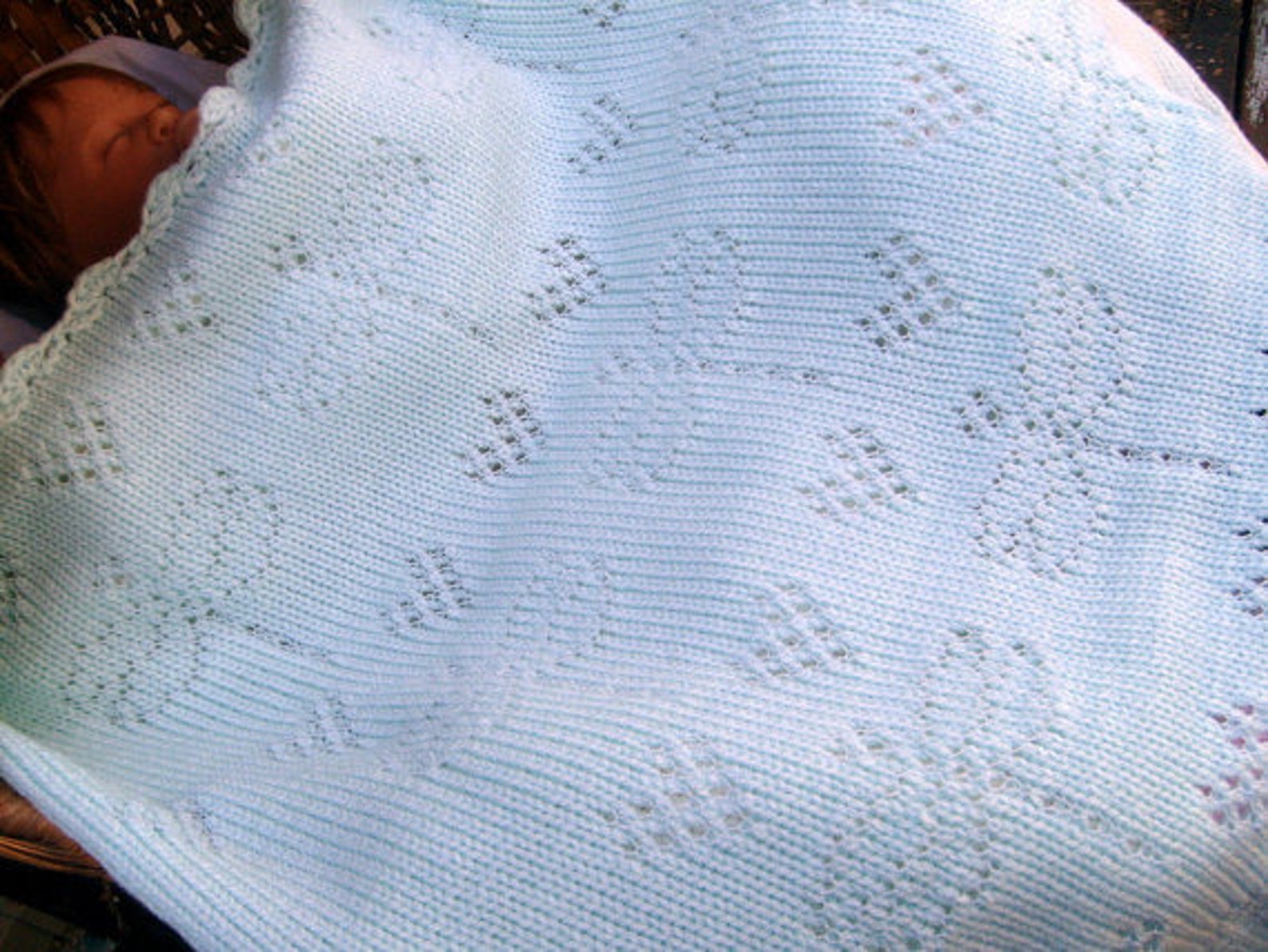 Love's Sweetness MACHINE Knitting Baby Blanket With Dragonflies Pattern ...
