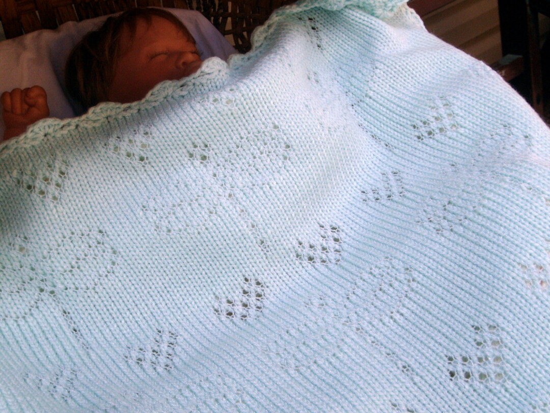 Love's Sweetness MACHINE Knitting Baby Blanket With Dragonflies Pattern ...