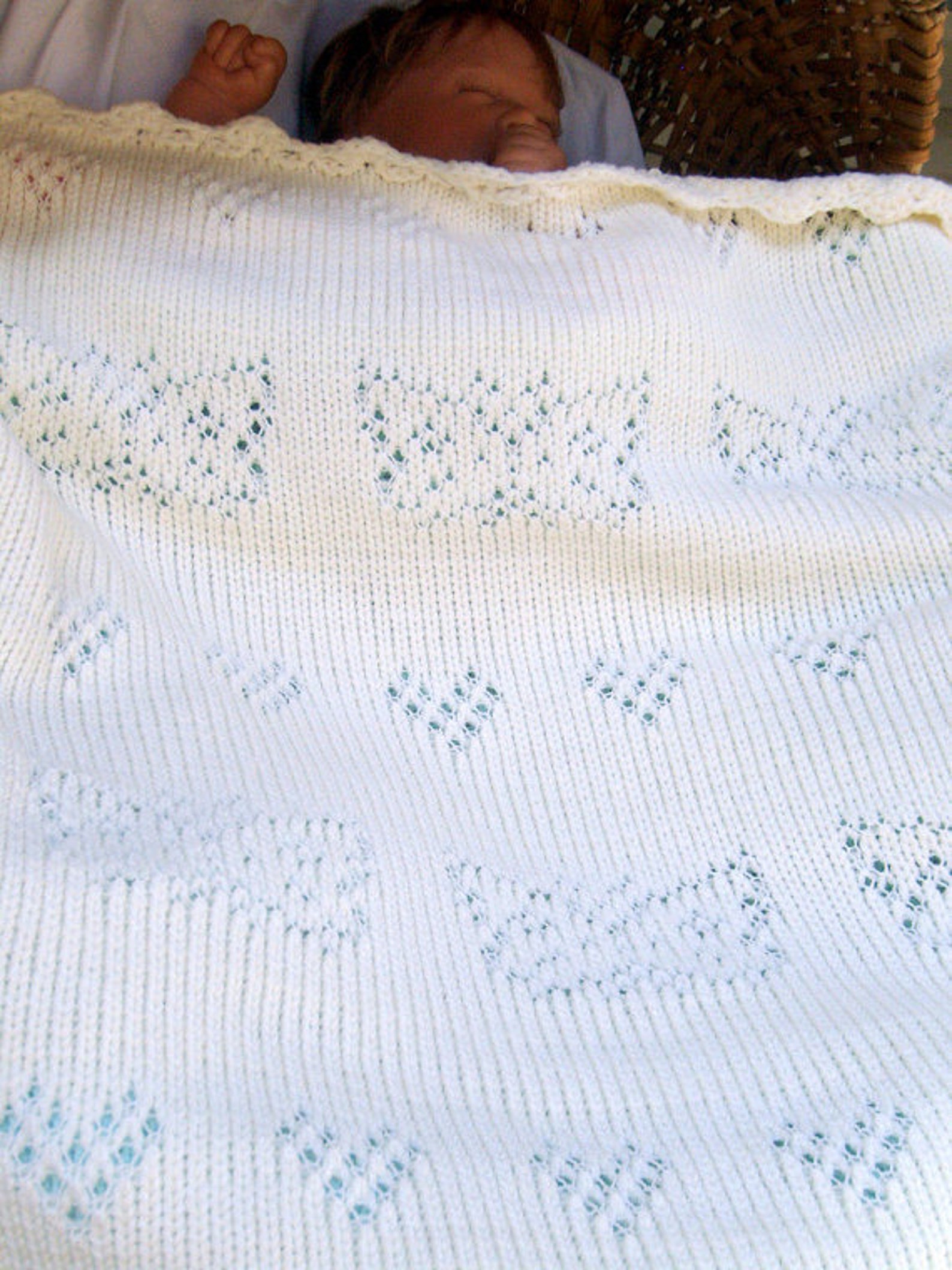 Love's Sweetness MACHINE Knitting Baby Blanket With Butterflies Pattern ...