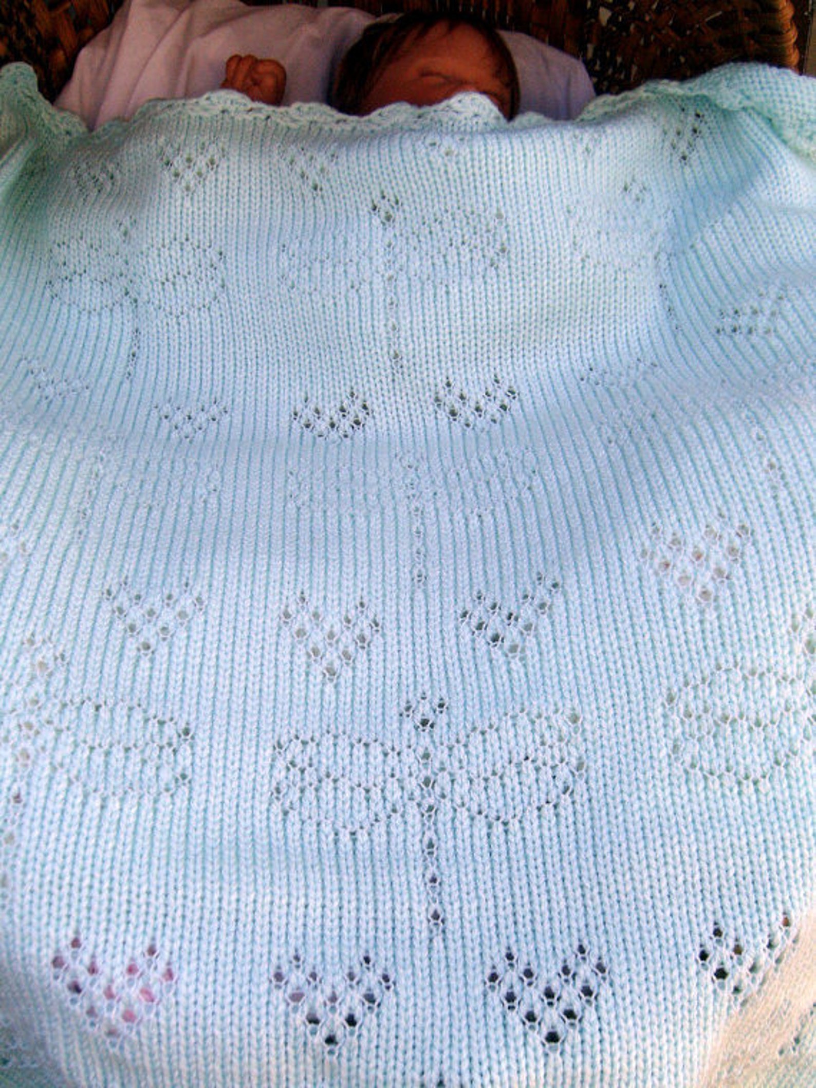 Love's Sweetness MACHINE Knitting Baby Blanket With Dragonflies Pattern ...