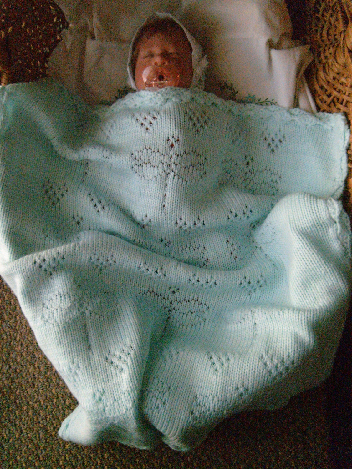 Love's Sweetness MACHINE Knitting Baby Blanket With Dragonflies Pattern ...