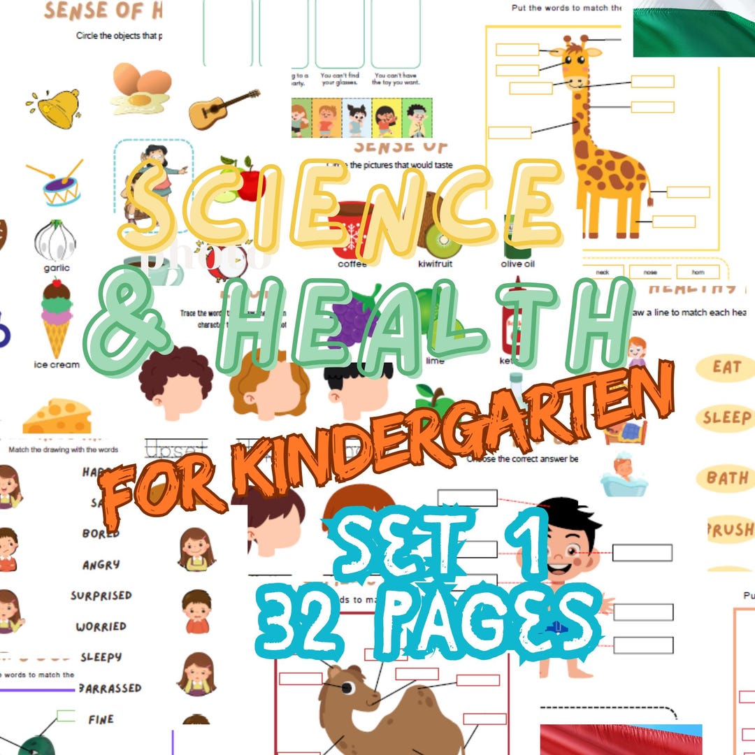 Science & Health Worksheets for Kindergarten and Homschool, Printable ...