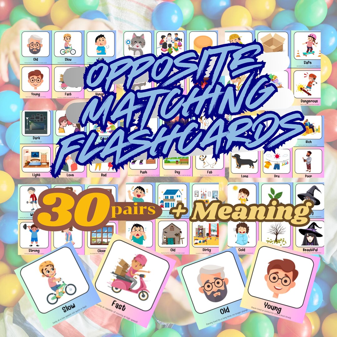 Opposites, Matching Cards, Pairing Cards, Memory Game, Preschool ...