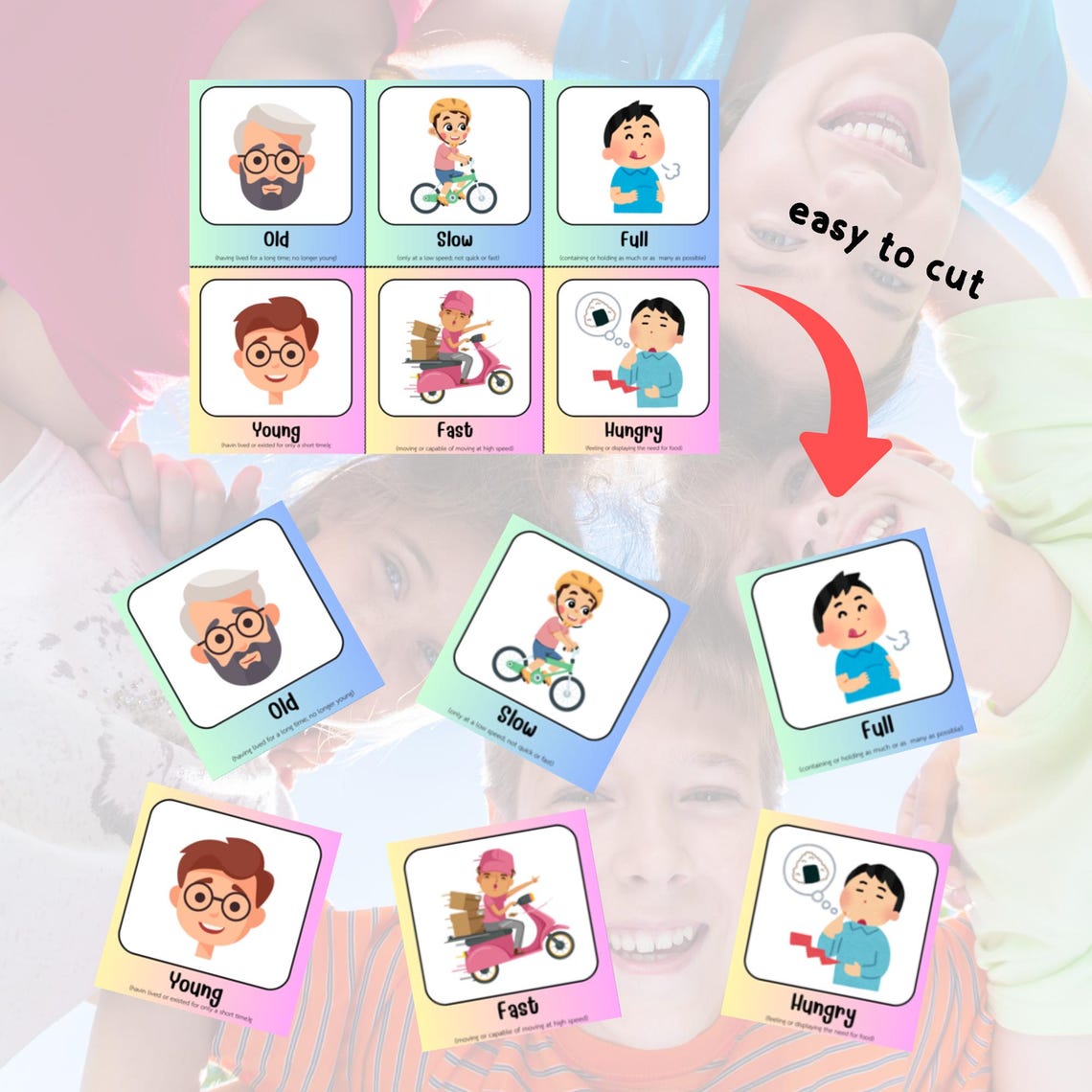 Opposites, Matching Cards, Pairing Cards, Memory Game, Preschool ...