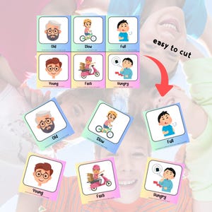 Opposites, Matching Cards, Pairing Cards, Memory Game, Preschool ...