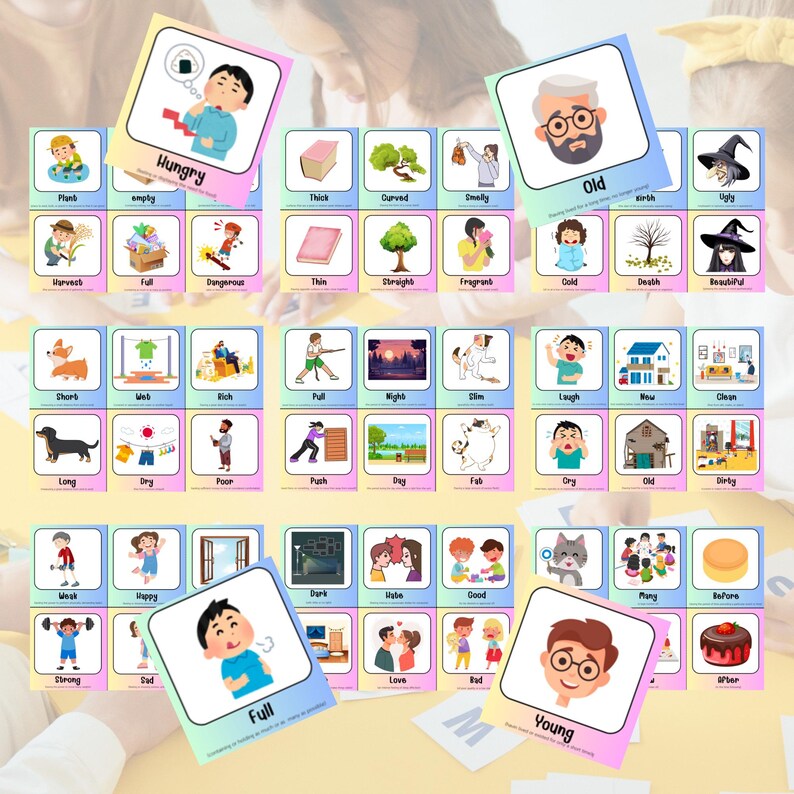 Opposites, Matching Cards, Pairing Cards, Memory Game, Preschool ...