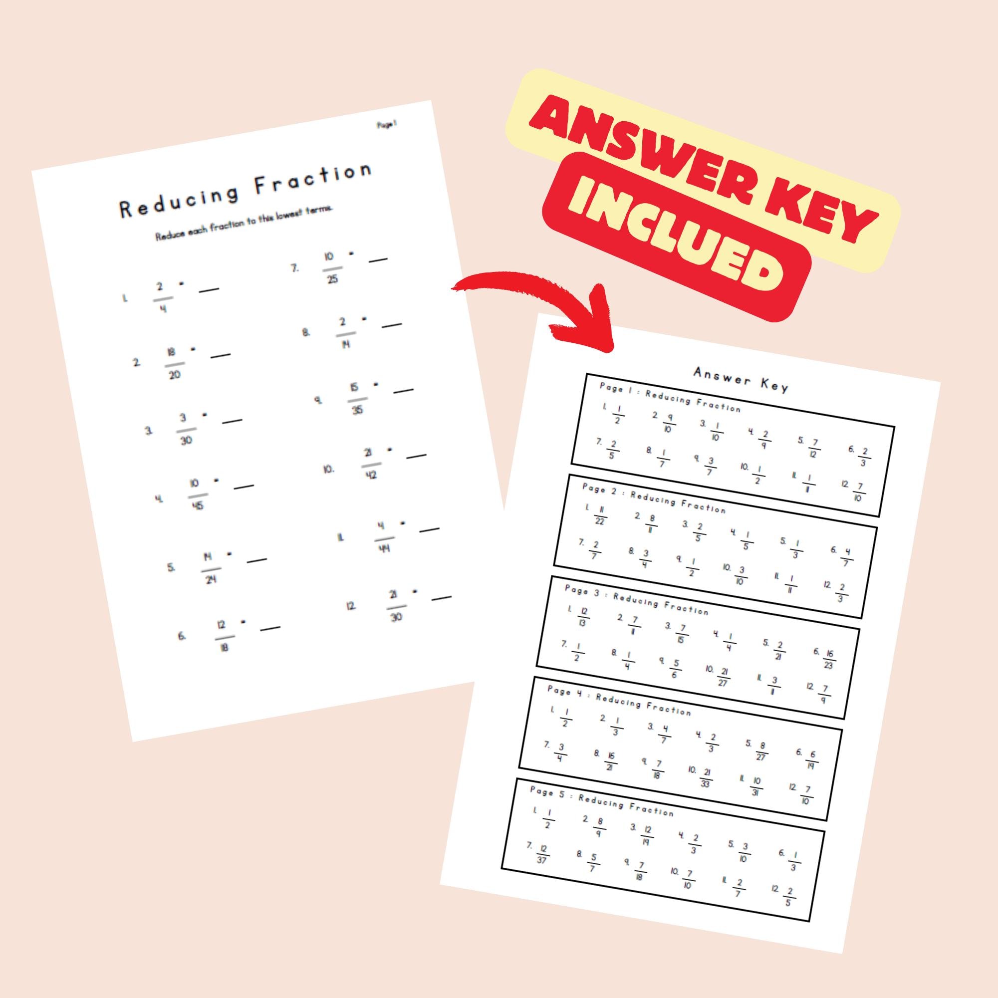 Adding and Subtracing Fractions Printable Math Worksheets, Grade 4th ...