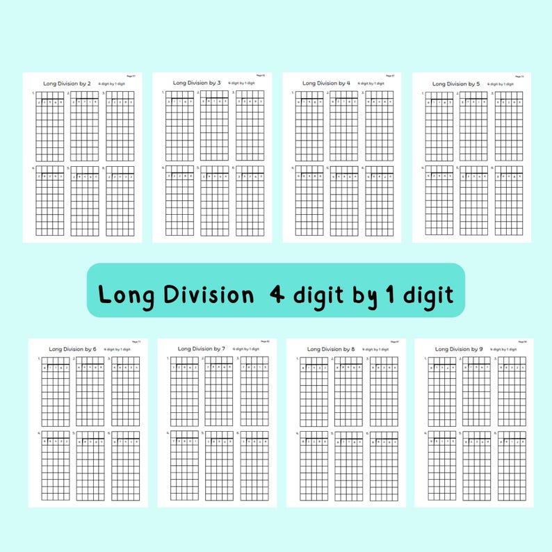 Division Worksheets for 3rd, 4th and 5th Grade, Long Division With 3,4 ...