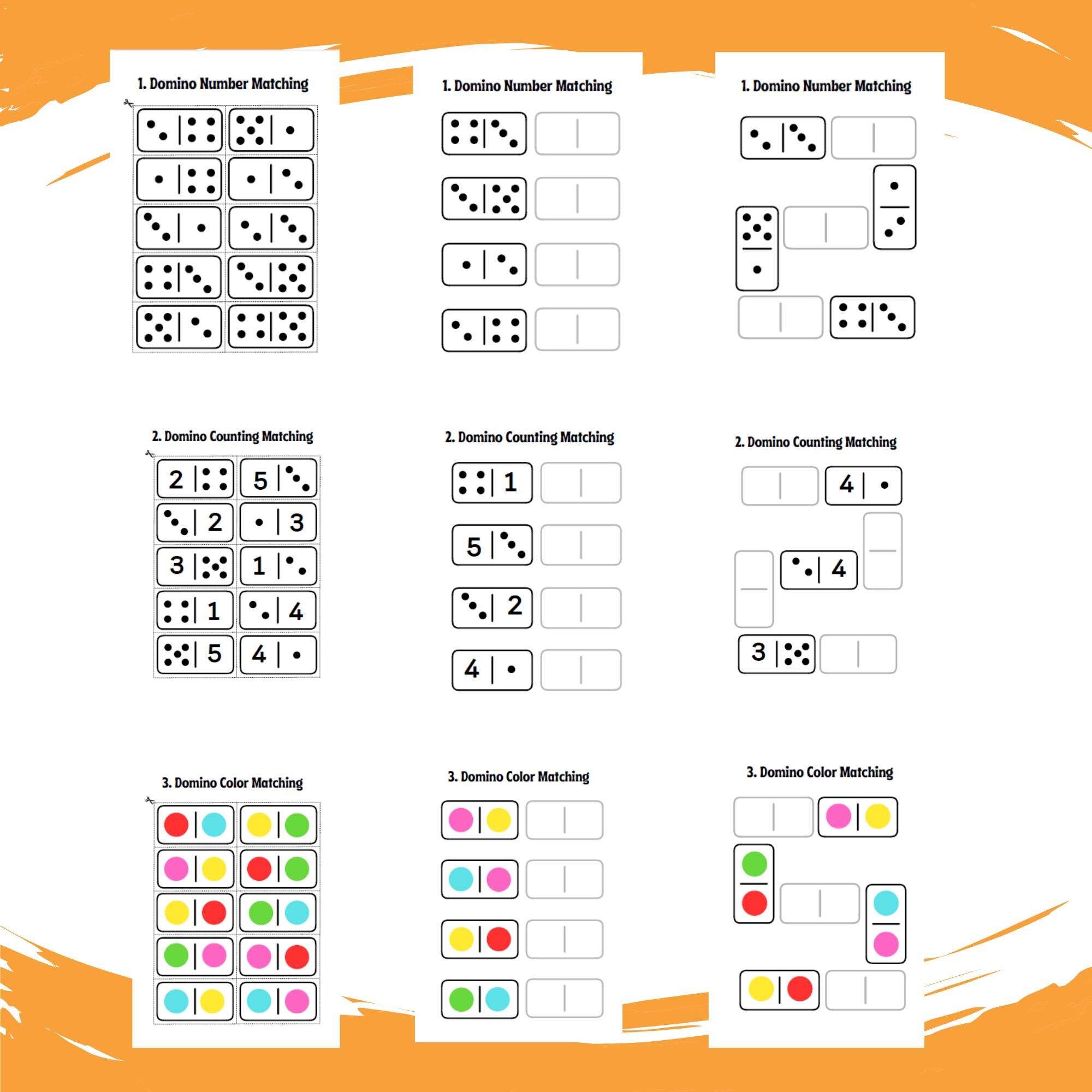 Domino Matching Games, Printable Matching Games for Age 3-6 Year Olds ...