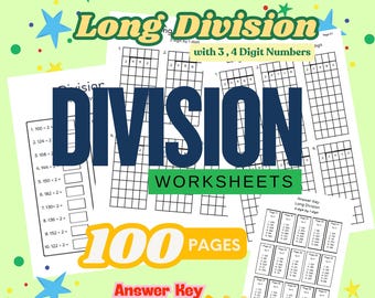 Division Worksheets for 3rd, 4th, and 5th Grade - Short and Long ...