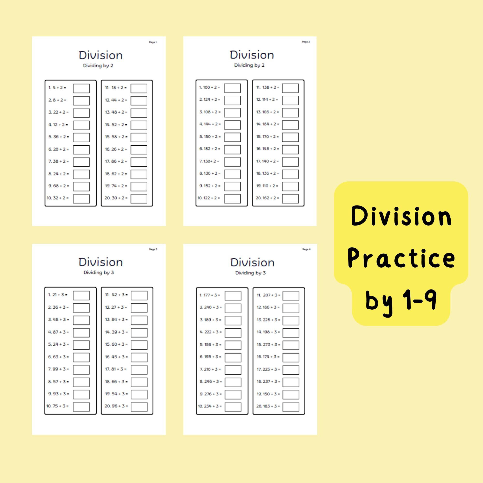 Division Worksheets for 3rd, 4th and 5th Grade, Long Division With 3,4 ...
