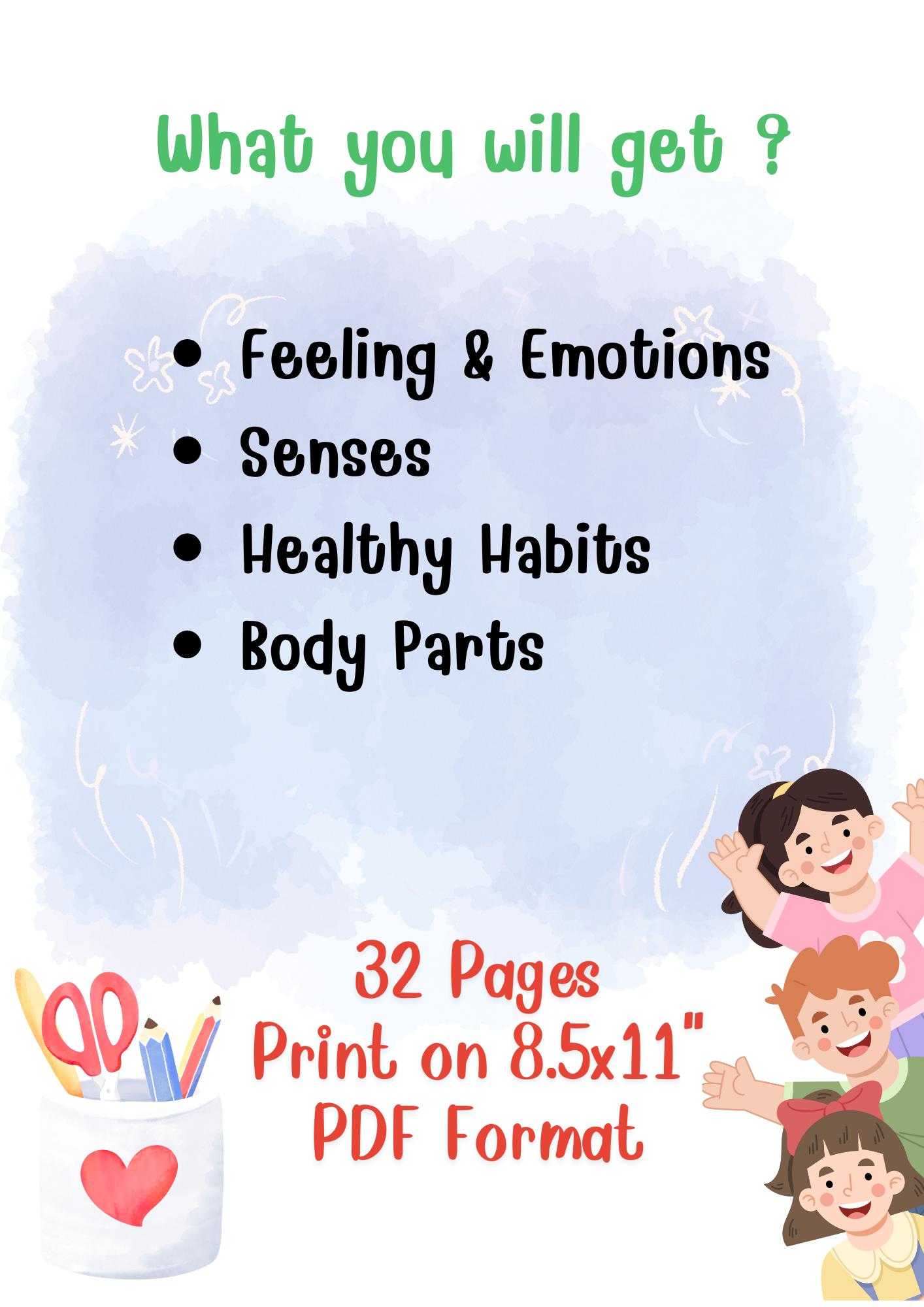 Science & Health Worksheets for Kindergarten and Homschool, Printable ...