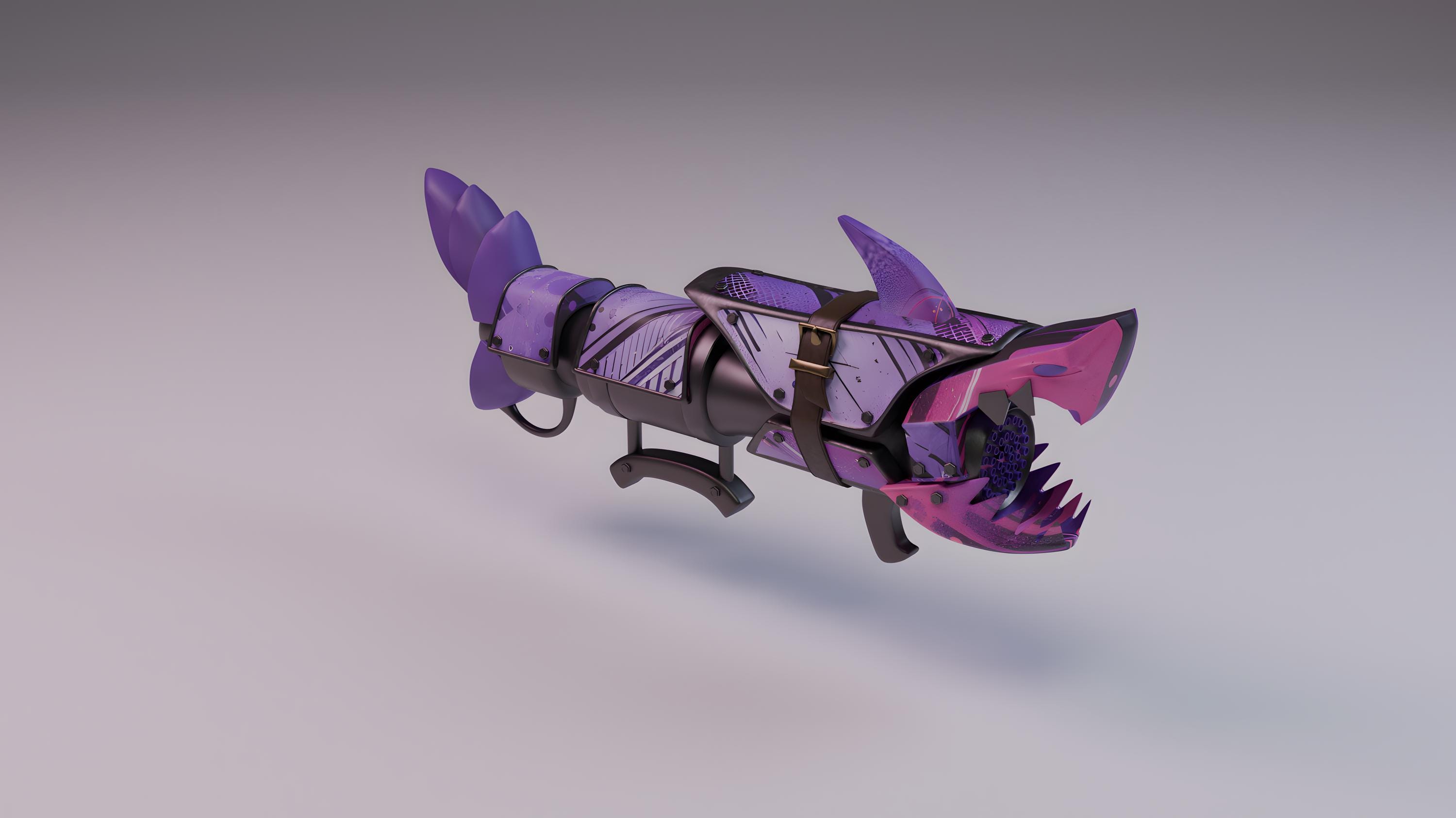 Jinx’s Rocket Launcher “fishbones” 3D Printing / Game Asset Files ...