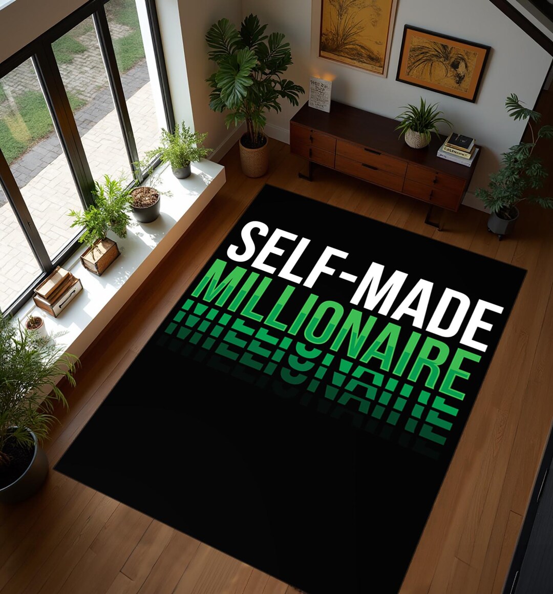 Our Self-made Millionaire Written Rug Motivates You and Strengthens ...