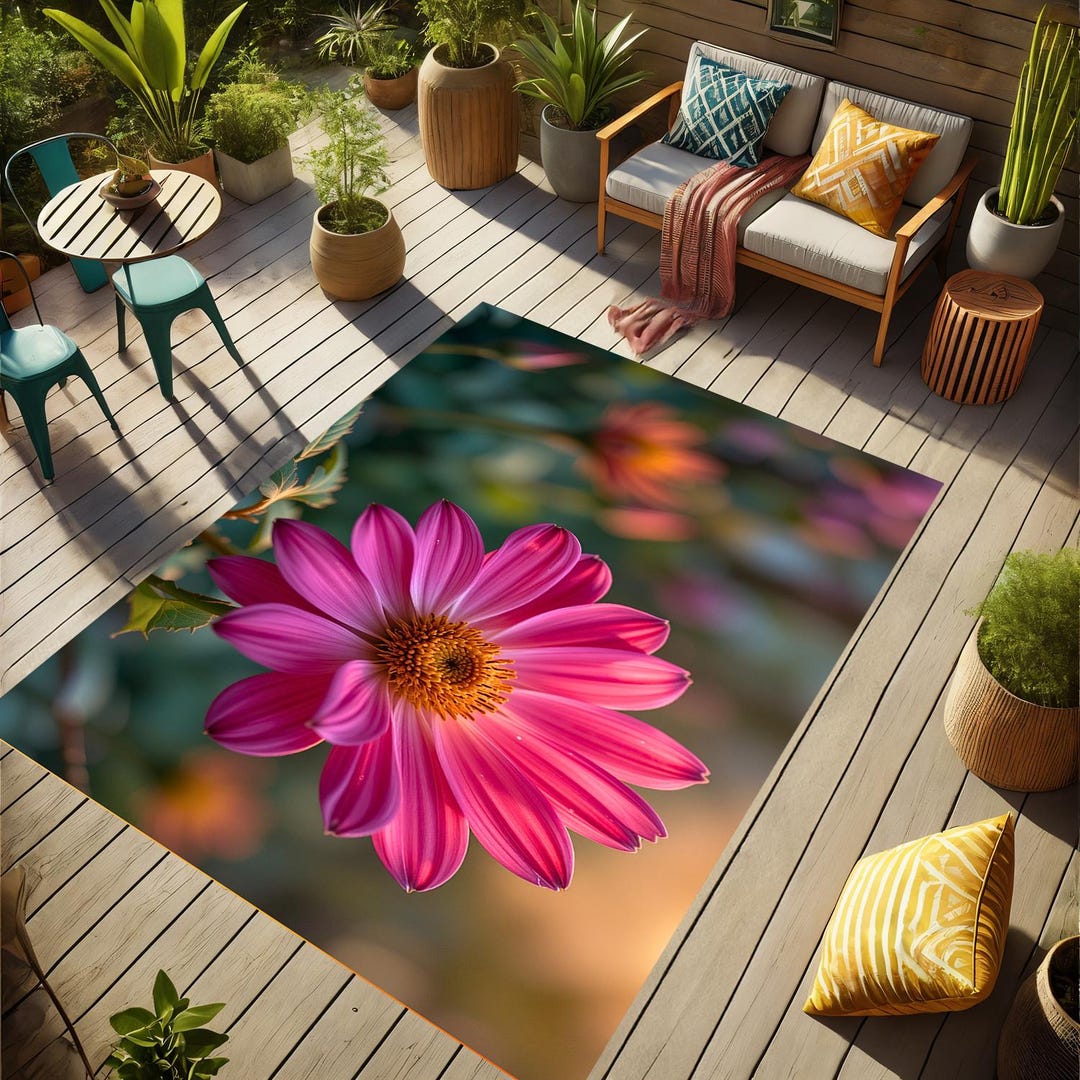 Daisy Rug, Sports Mat, Floral Rug,colors of Nature,pink Floral Rug ...