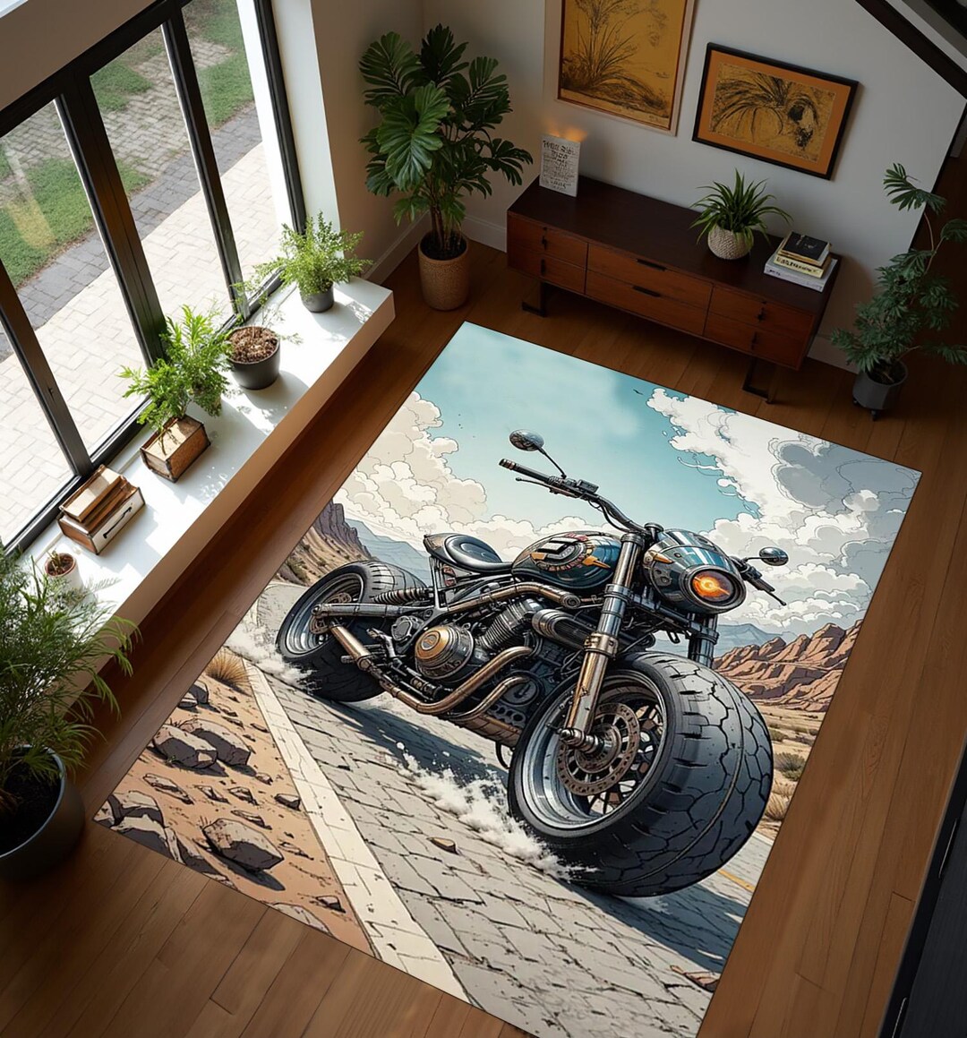 Motorcycle Rug, Harley Rug, Bicycle Rug, Black Motorcycle, Motor Bike ...