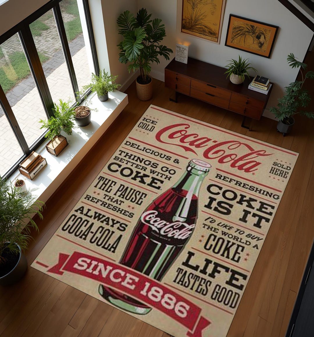 Coca Cola Rug,coca Cola Poster,old Coca Cola Advertisement Rug, Easy to ...