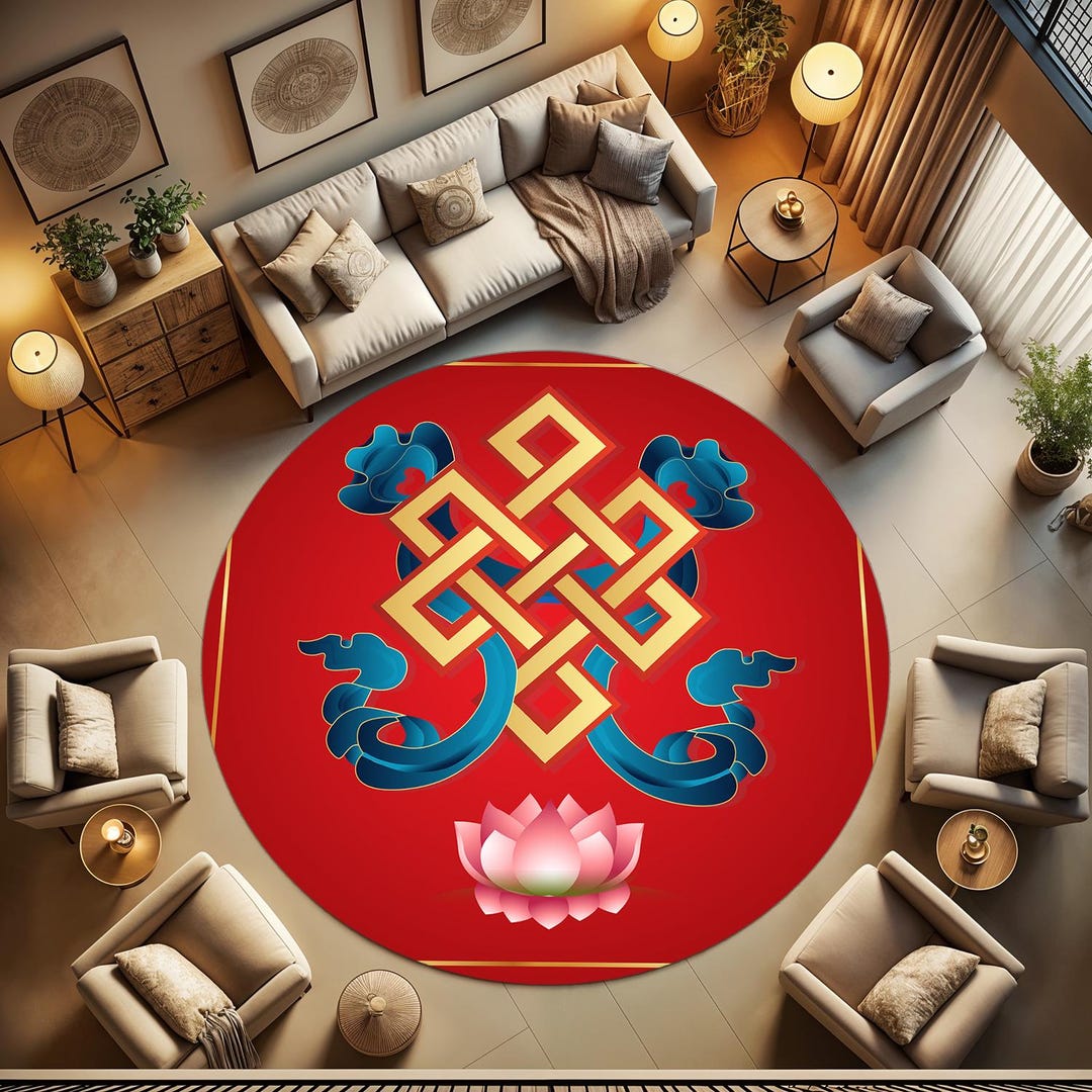 Lotus Flower Rug, Red Rug, Snake Patterned Rug, Best Selling Rug, Trend ...