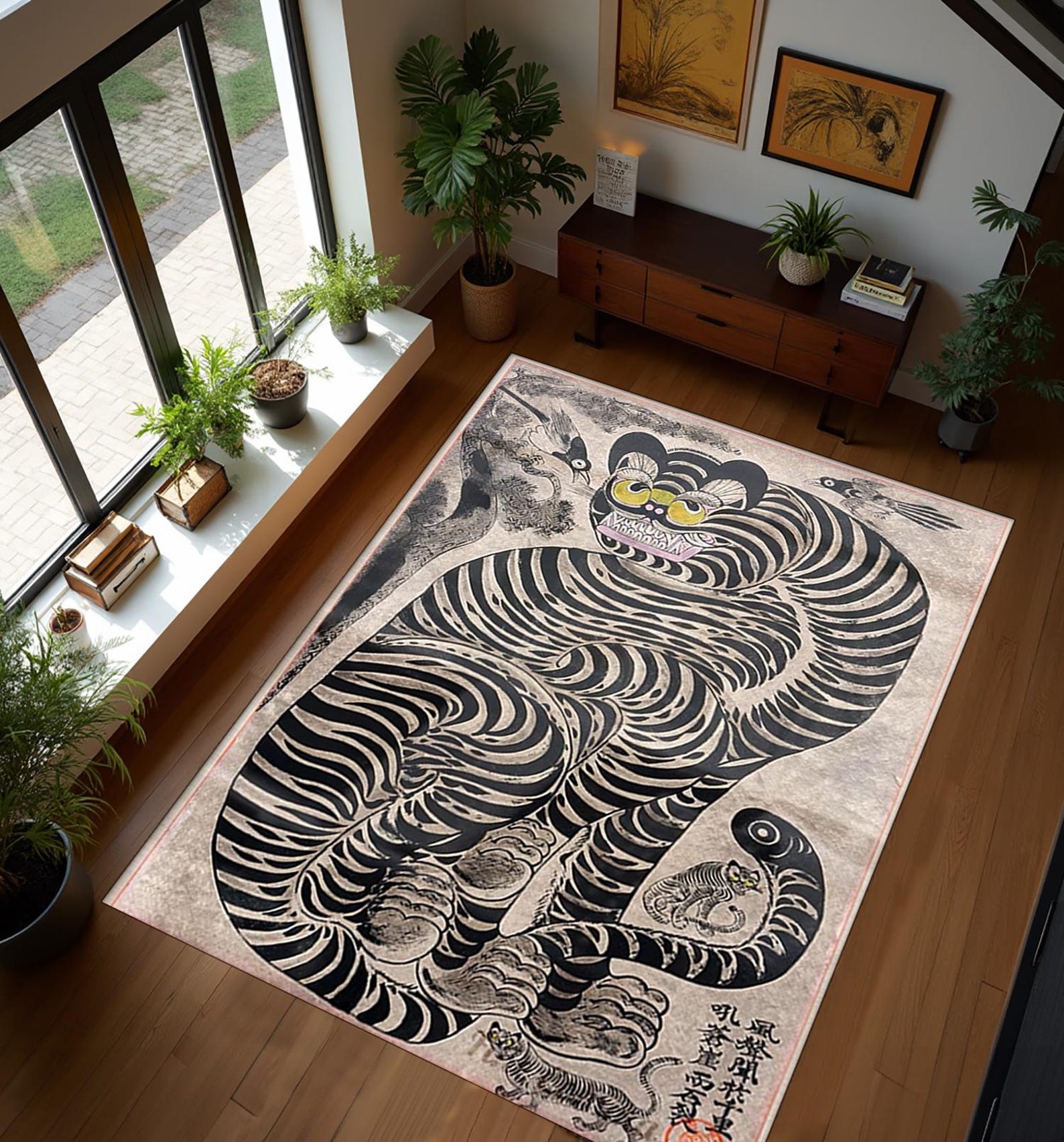 Japanese Tiger Painting,korean Tiger, Asian Tiger, Talismanic Tiger ...