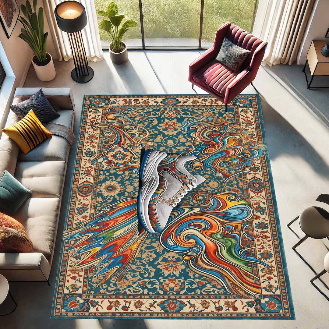 Sneakers Rug, Shoes Rug,rug With Sports Shoes, Collectible Rug, Best ...
