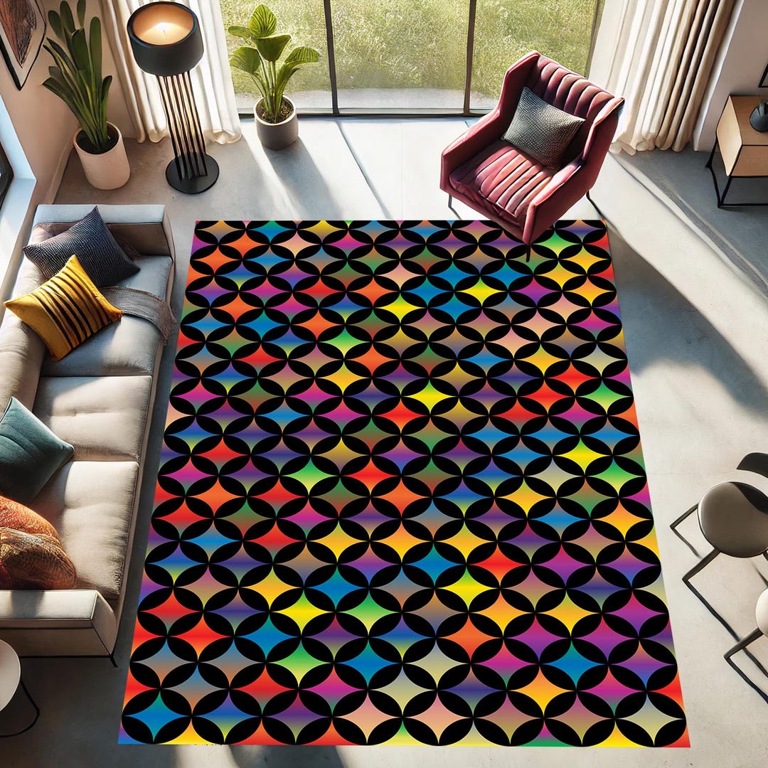 Colorful Stars Rug, Rainbow Rug, Ring Rug, Gift Rug, Best Selling Rug ...