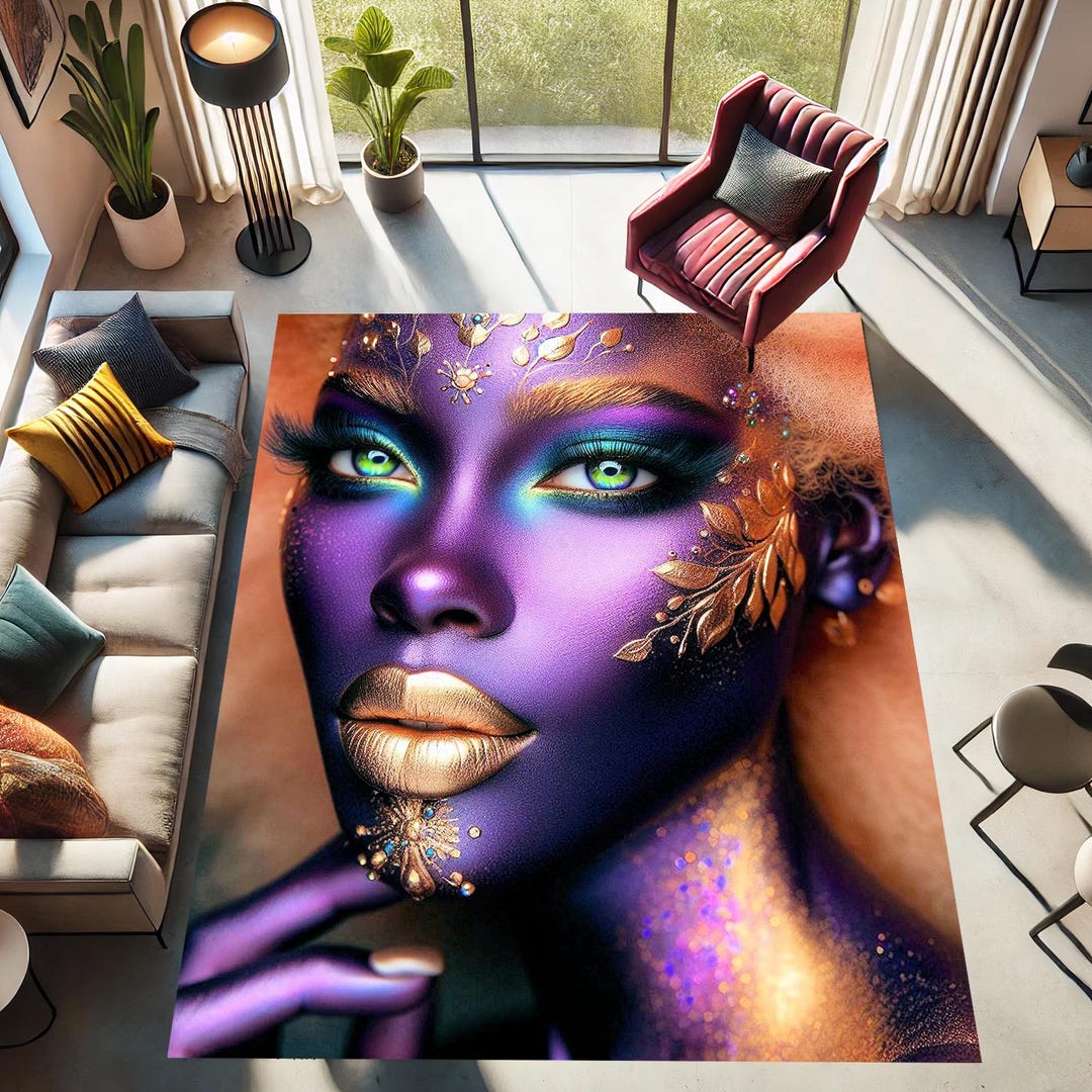 Top Model Rug, Purple Makeup Rug, Green Eyed Girl Rug, Best Selling Rug ...