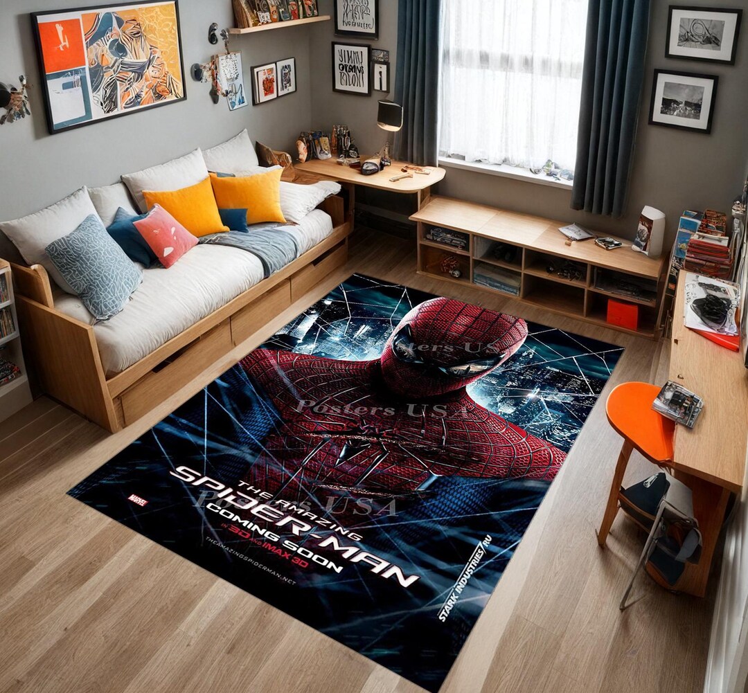 Spider-man Rug, Superhero Rug, Spider-man Movie Poster Rug, Comic Book ...