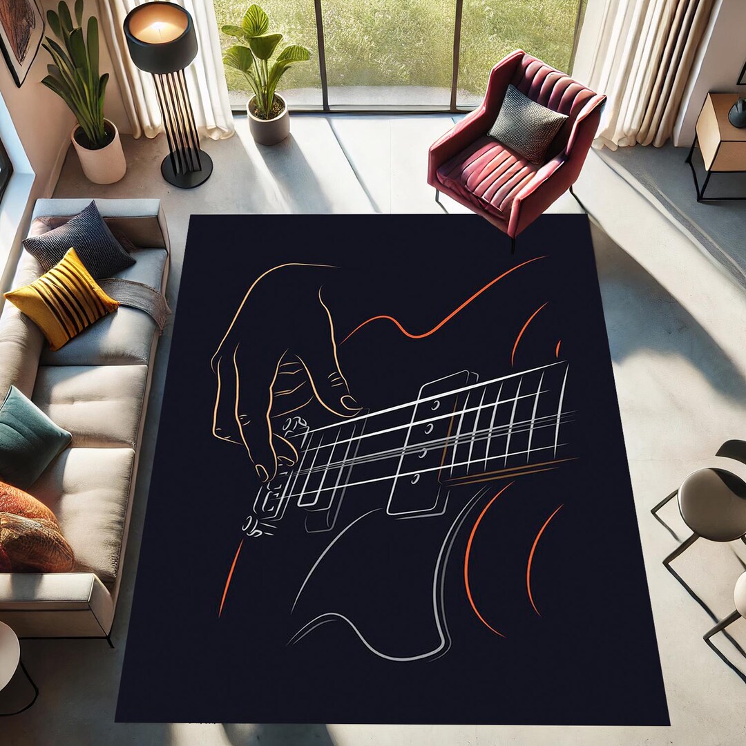 Music Room Rug, Guitar Decor, Guitar Rug, Music Rug, Music Room Decor ...