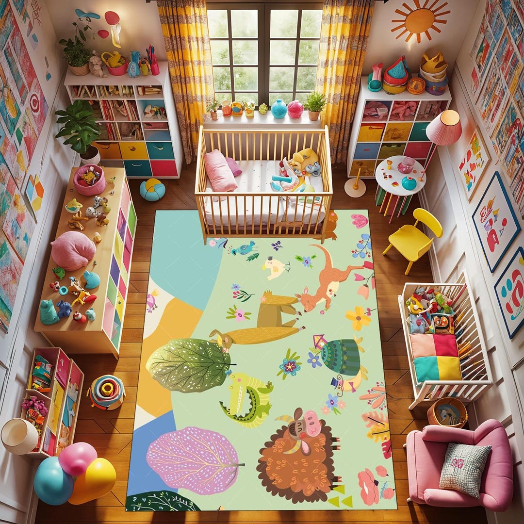 Happy Animals Rug, Animation Rug, Birds Rug, Best Selling Rug, Trendy ...