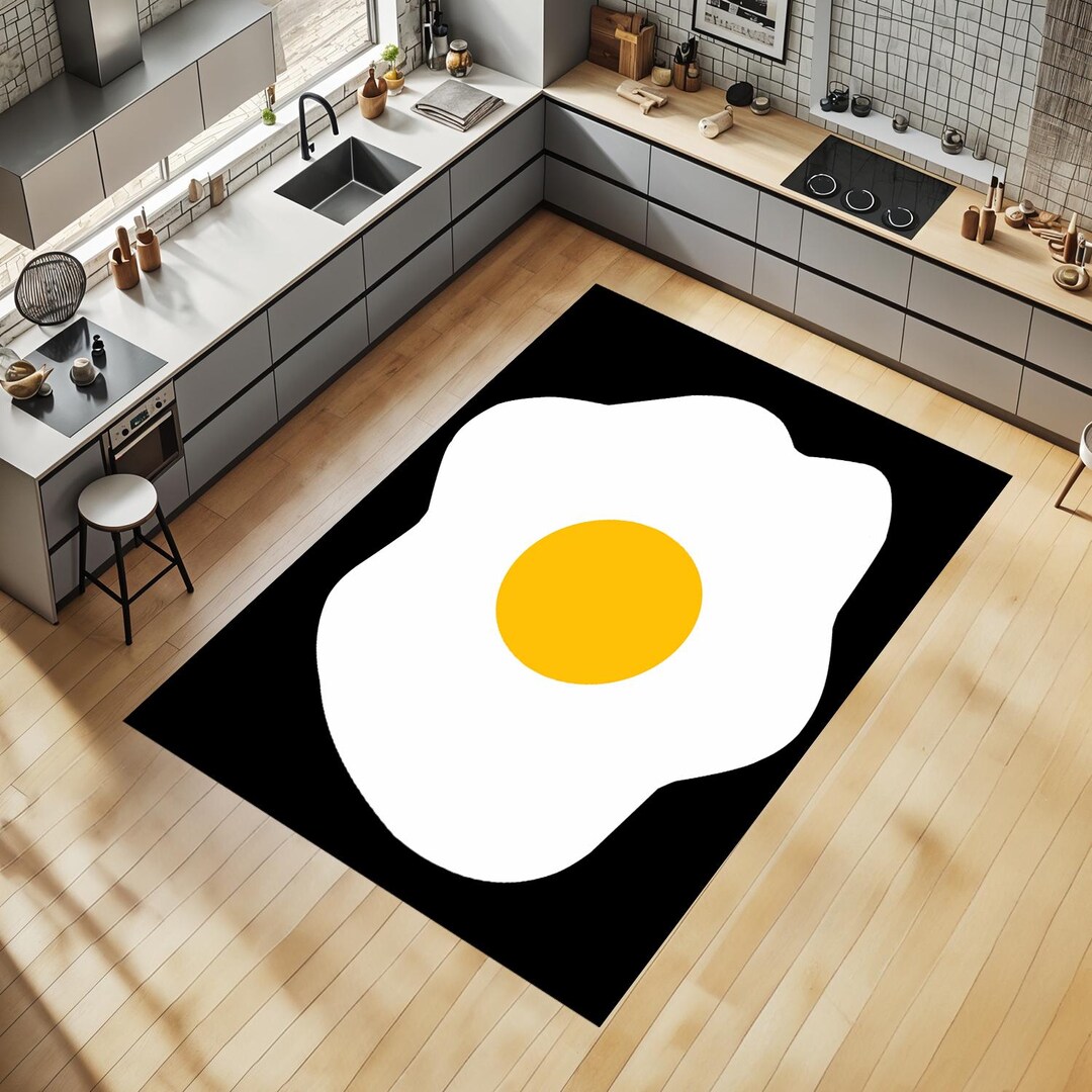 Egg Rug, Scrambled Egg Rug,cracked Egg Rug,easy-to-clean,washable, Non ...