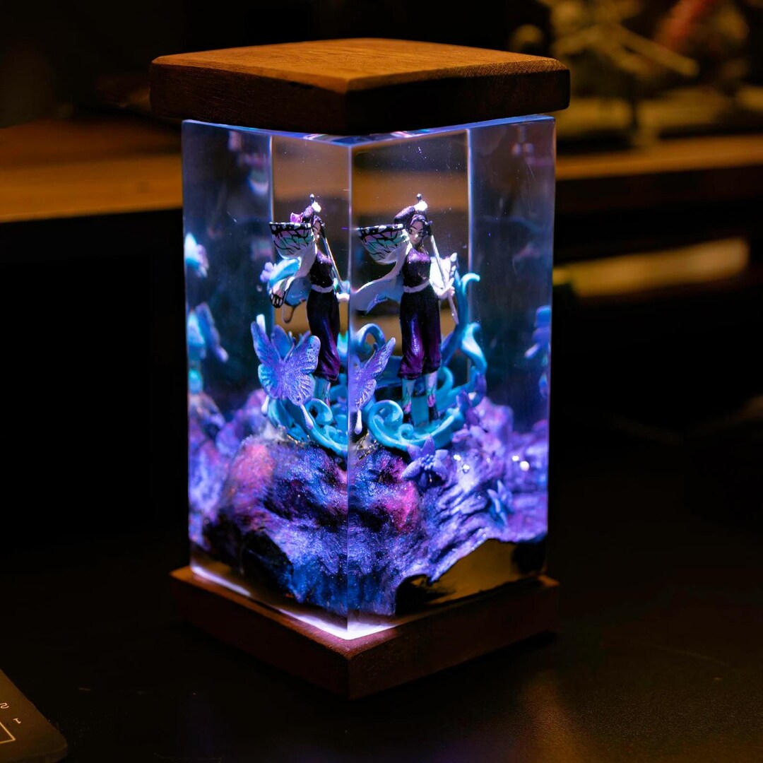 Shin.ob/u An.ime Epoxy Resin Lamp, Christmas Gift, Gift for Him, Cool ...