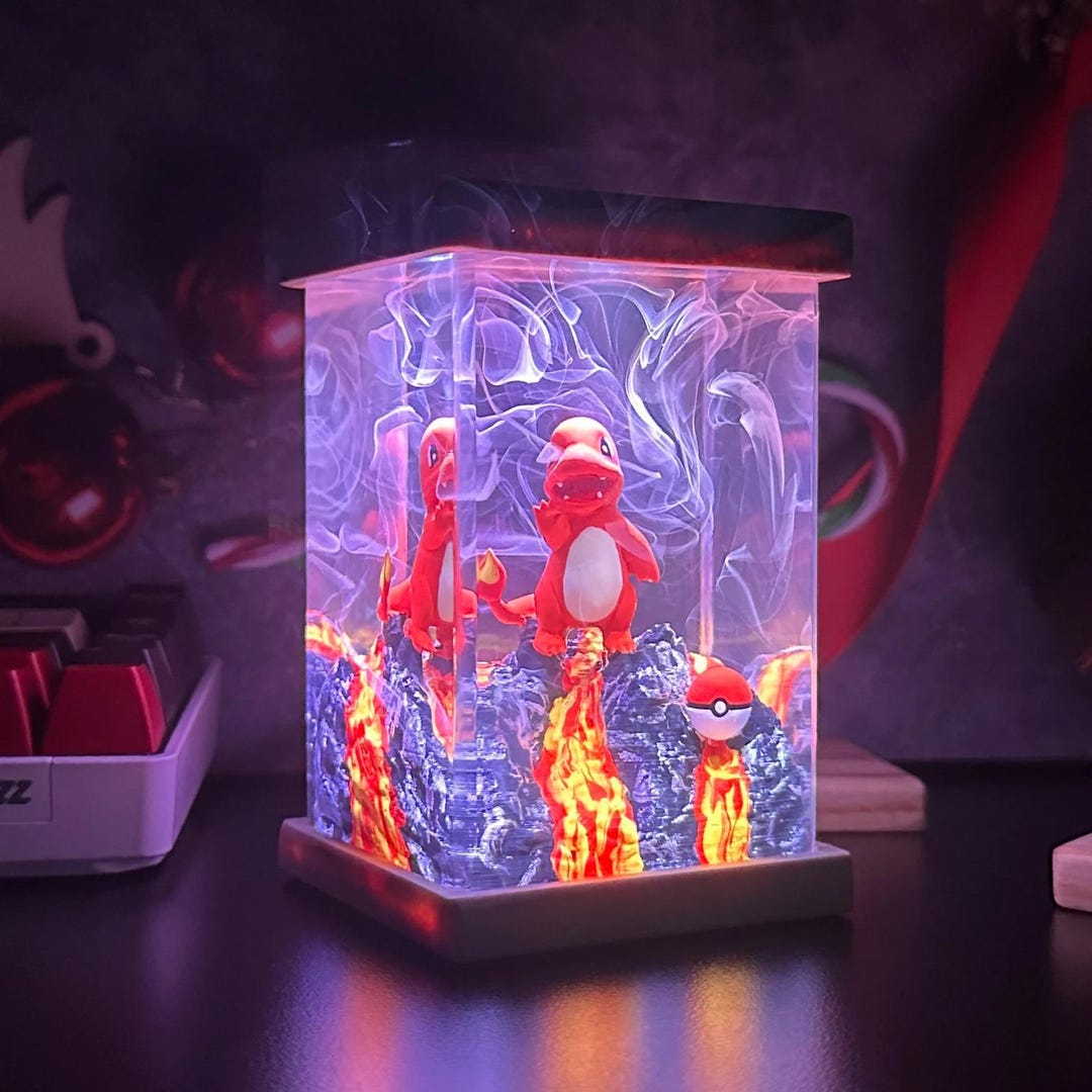 Cha.rm/and.er Lamp, Resin Lamp, Gift, Custom Night Light, Epoxy Resin ...