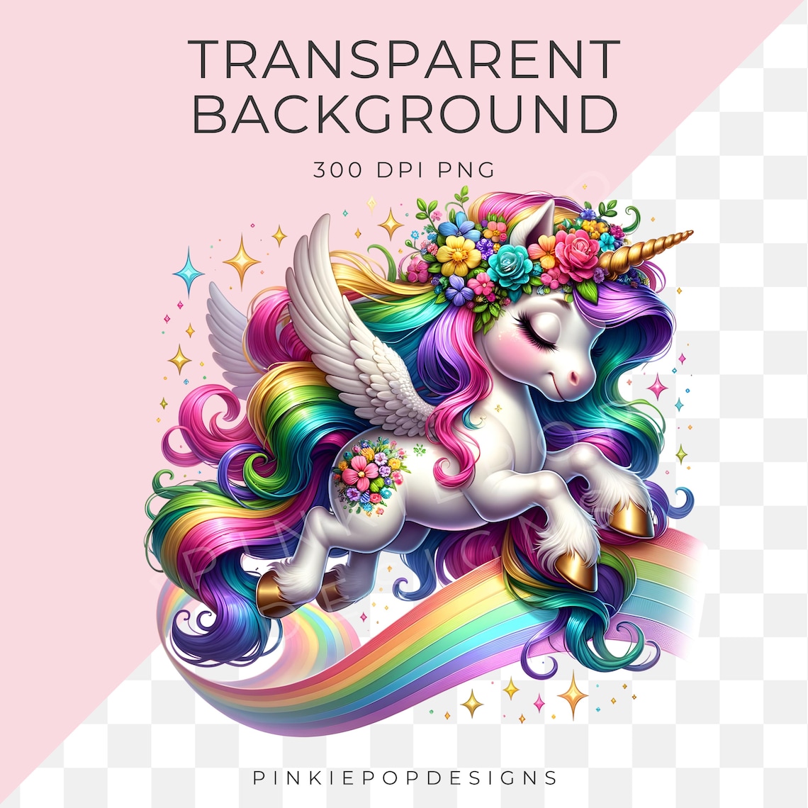 Watercolor Rainbow Unicorn Clipart PNG, Fantasy Illustration (digital ...
