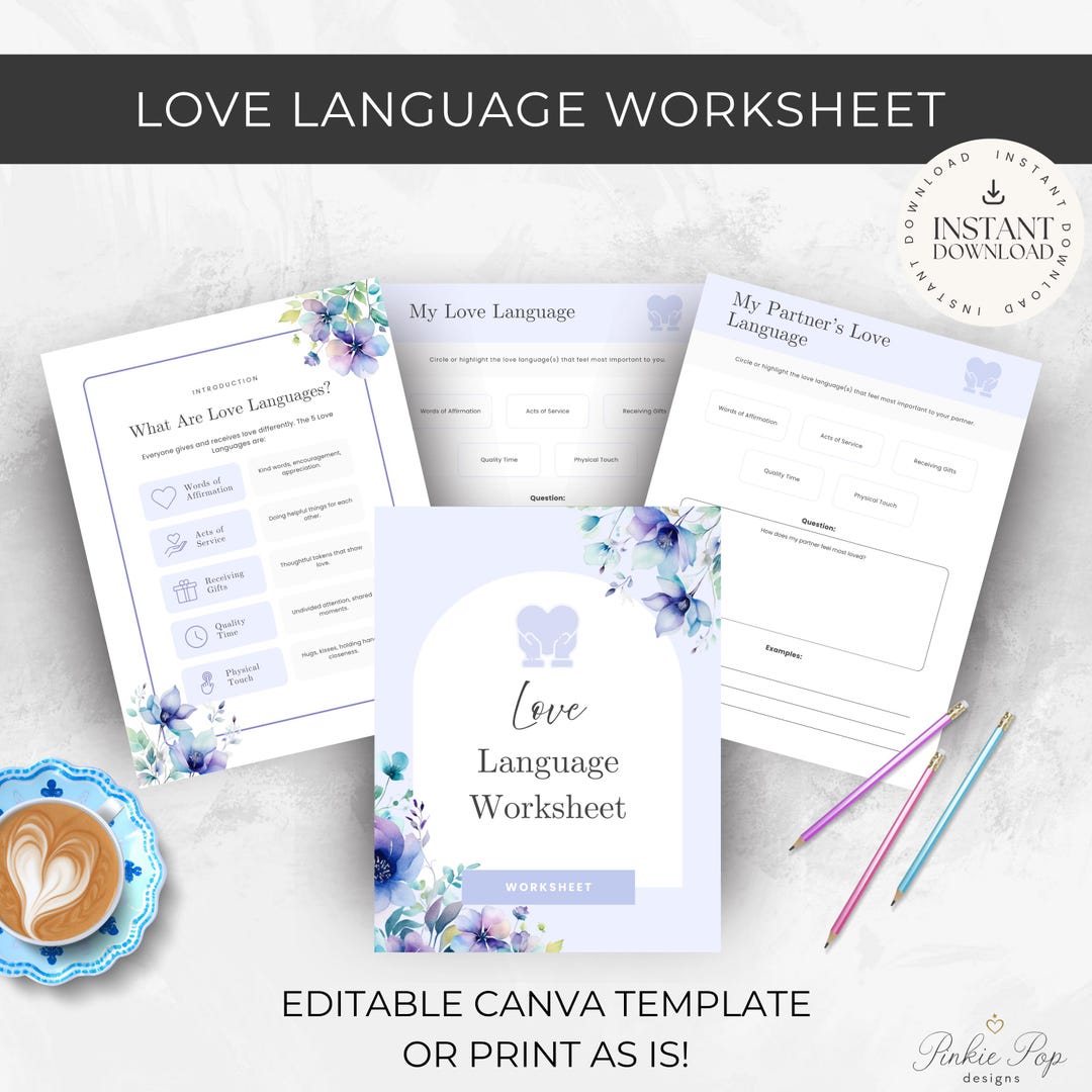 Love Language Worksheet | Couples Therapy, Relationship Growth (PDF) - Etsy