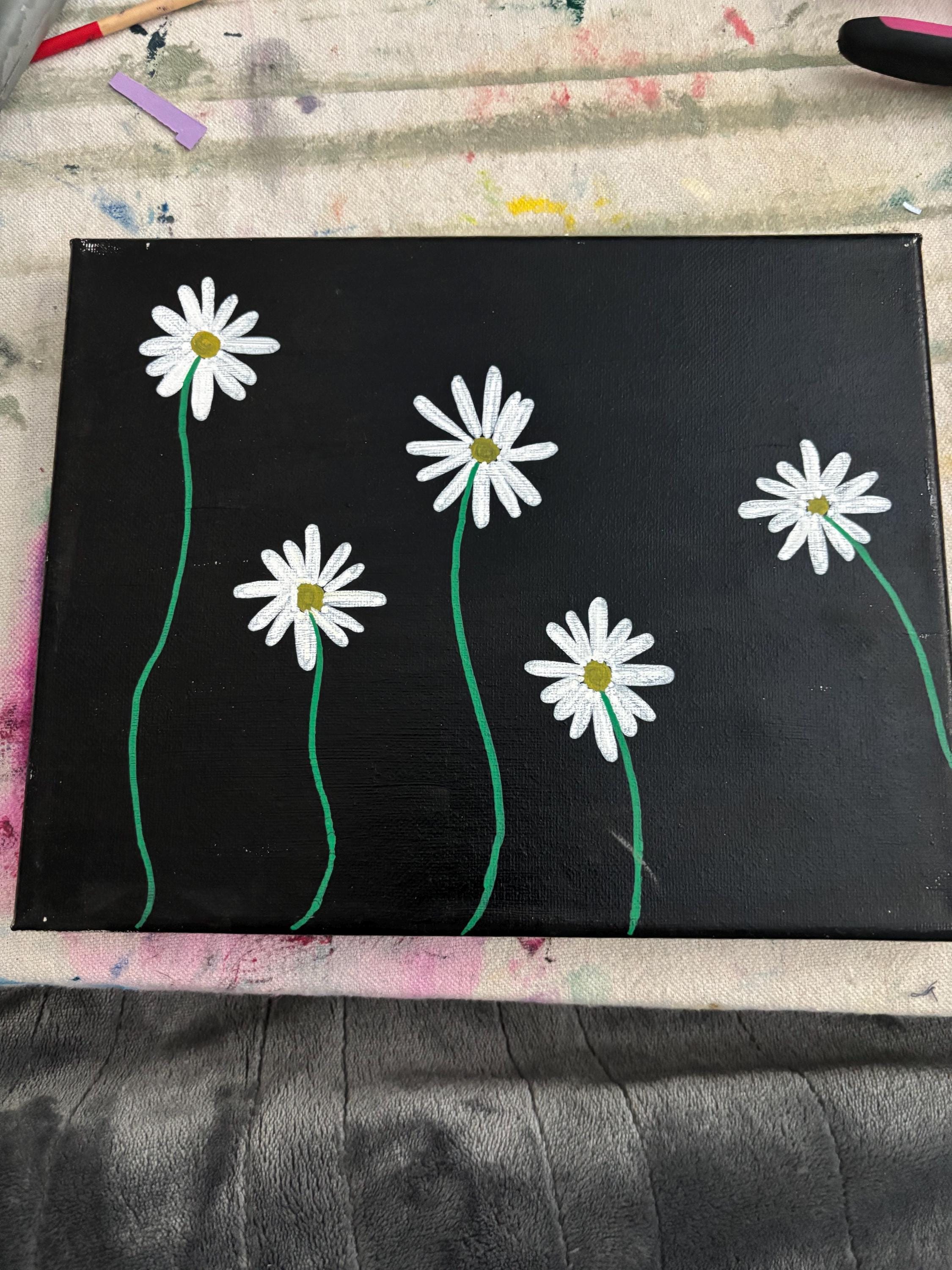 Dark Daisies. Original Handmade Painting With No Copies or Prints - Etsy