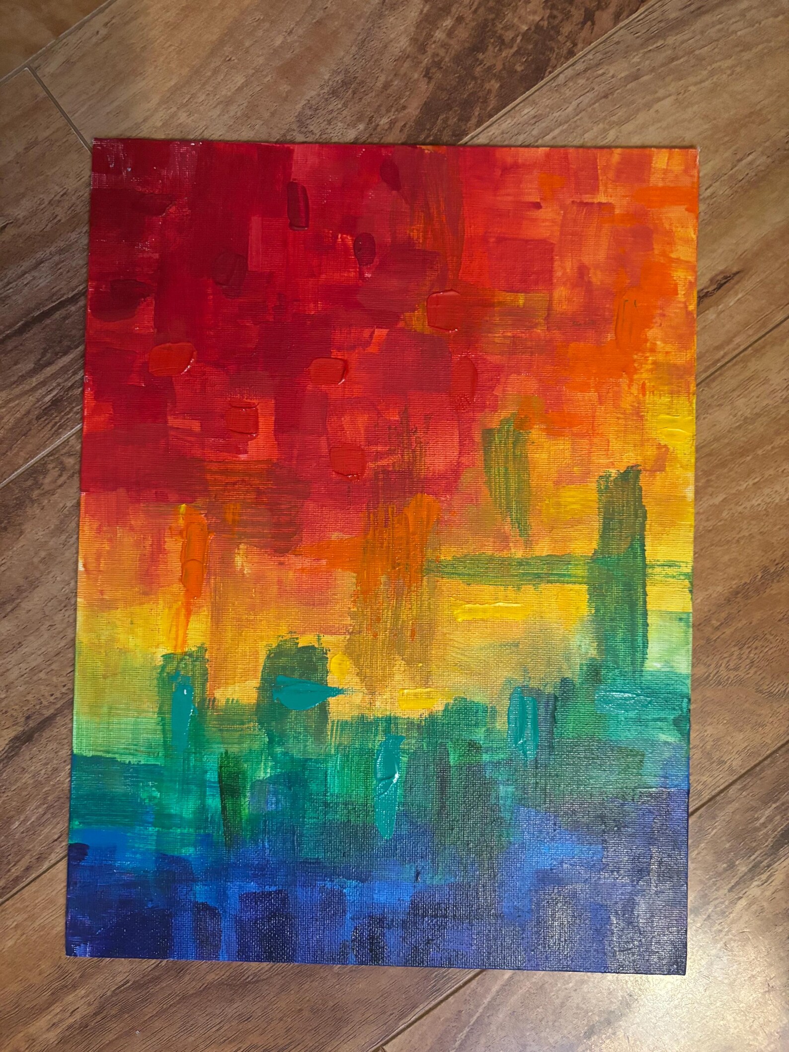 Rainbow Abstract Original Handmade Art - Etsy