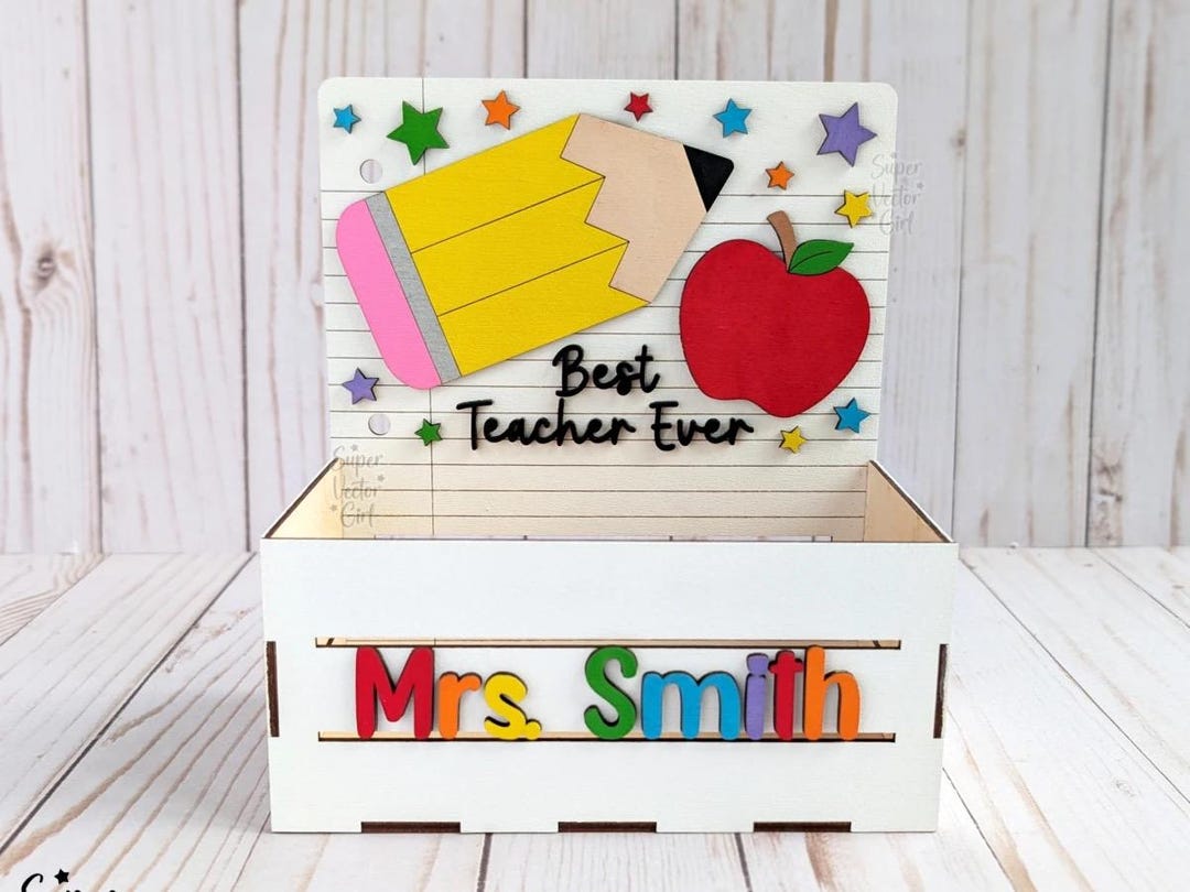 Personalized Wooden Teacher Gift Box - Etsy
