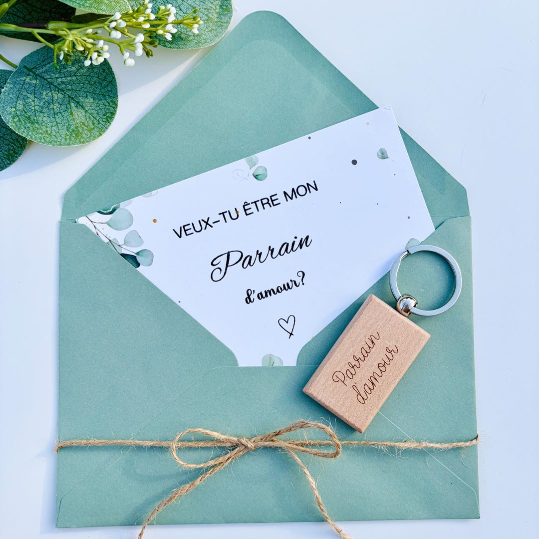 Godparent Proposal Gift | Personalized Godparent Keychain | Christening ...