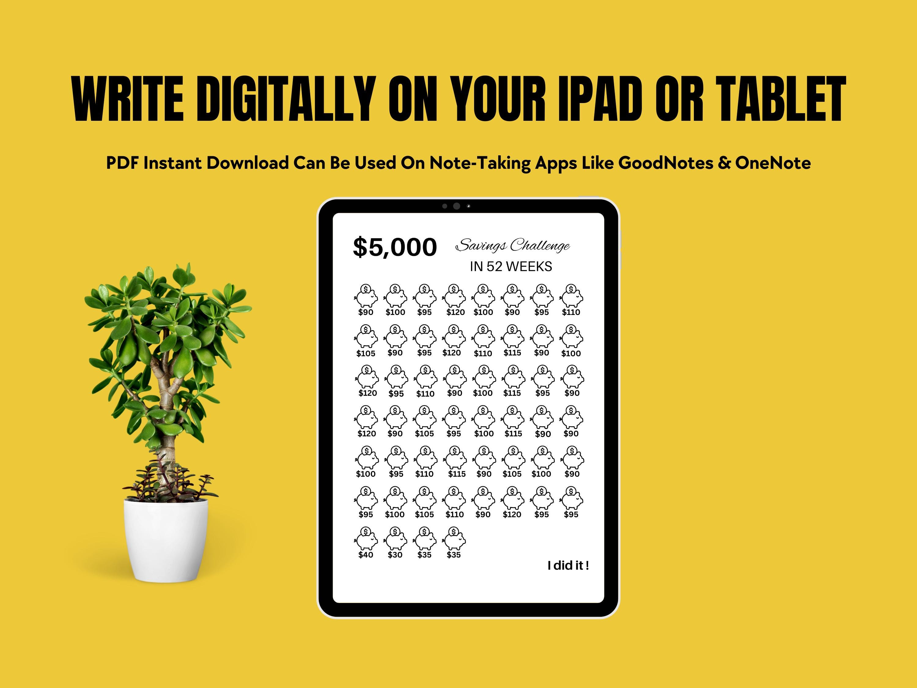 52-week 5000 Savings Challenge Tracker | Printable Budgeting Tool ...